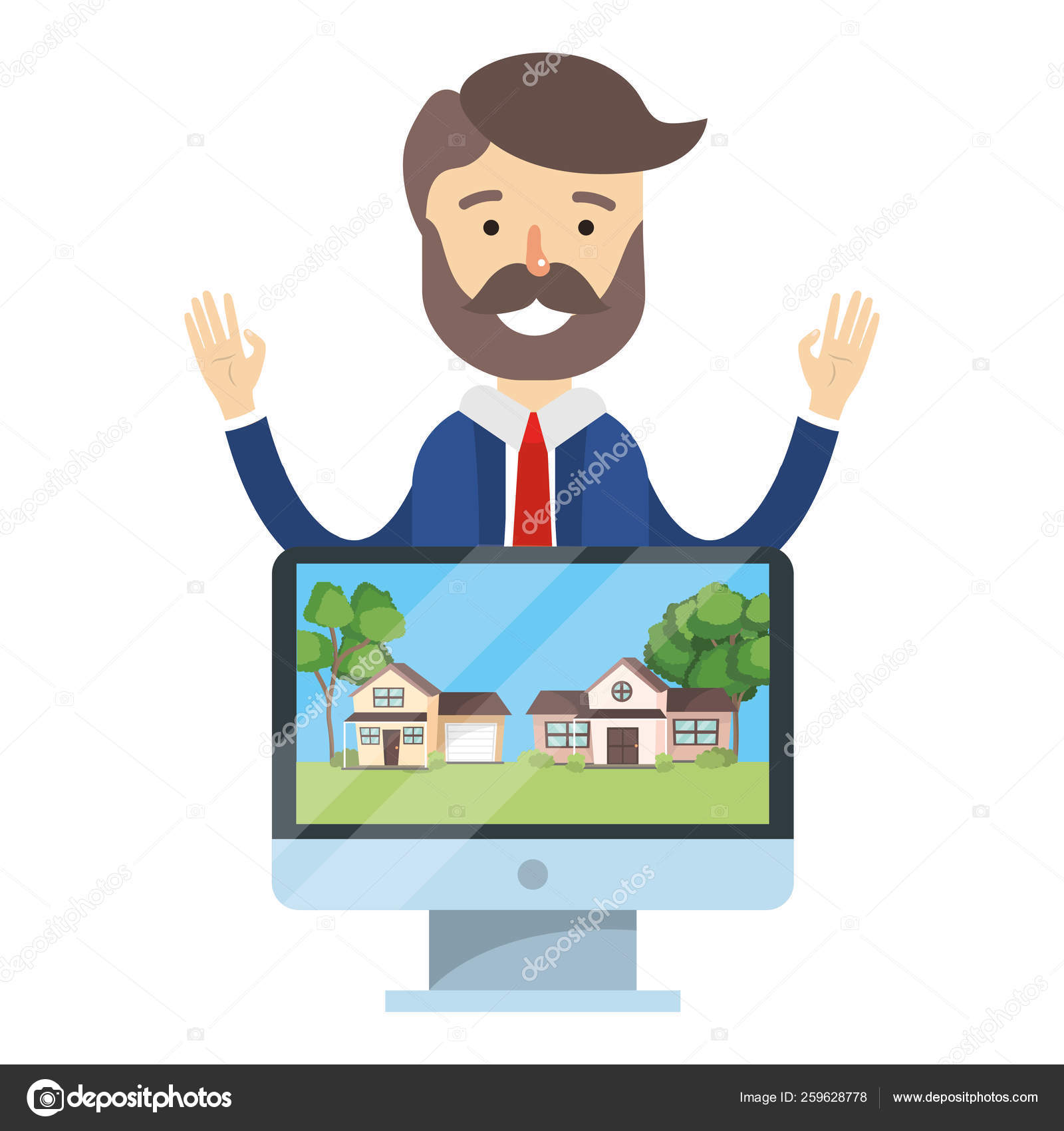 Real state agent cartoon Stock Vector Image by ©stockgiu #259628778