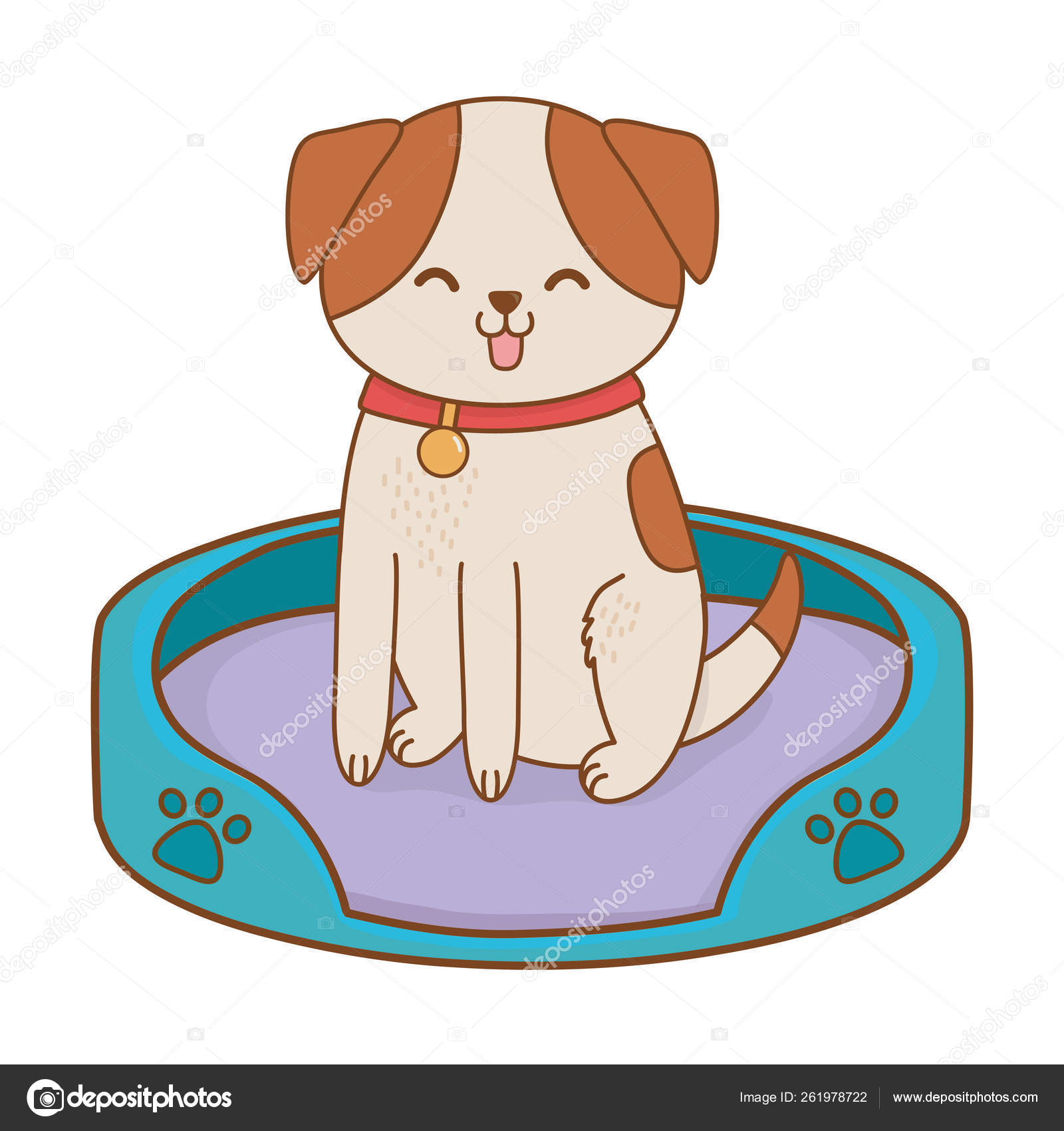 Lindo divertido mascota de dibujos animados Vector de stock #261978722 ...