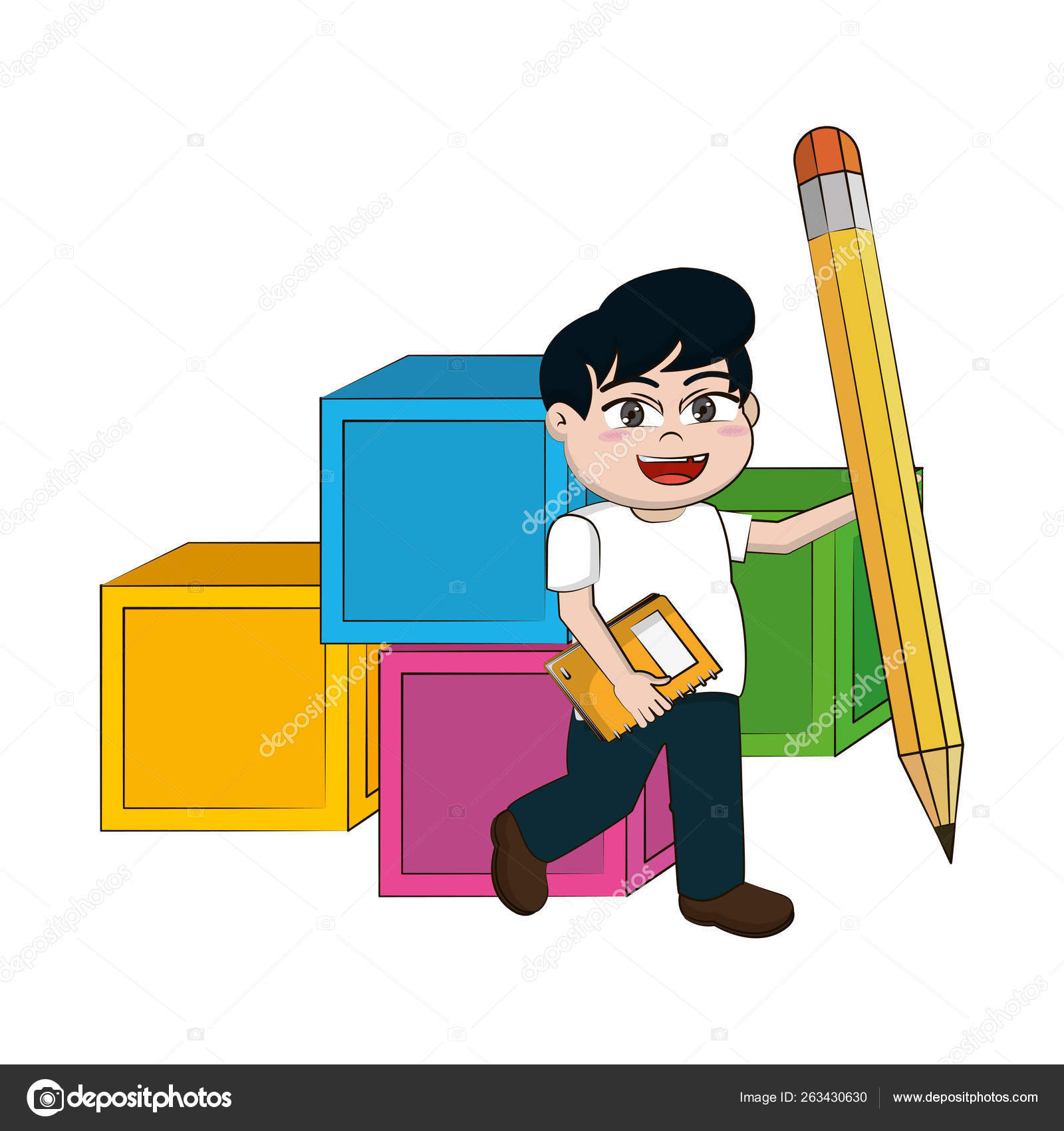 Dibujos animados de la escuela primaria Vector de stock #263430630 de ...