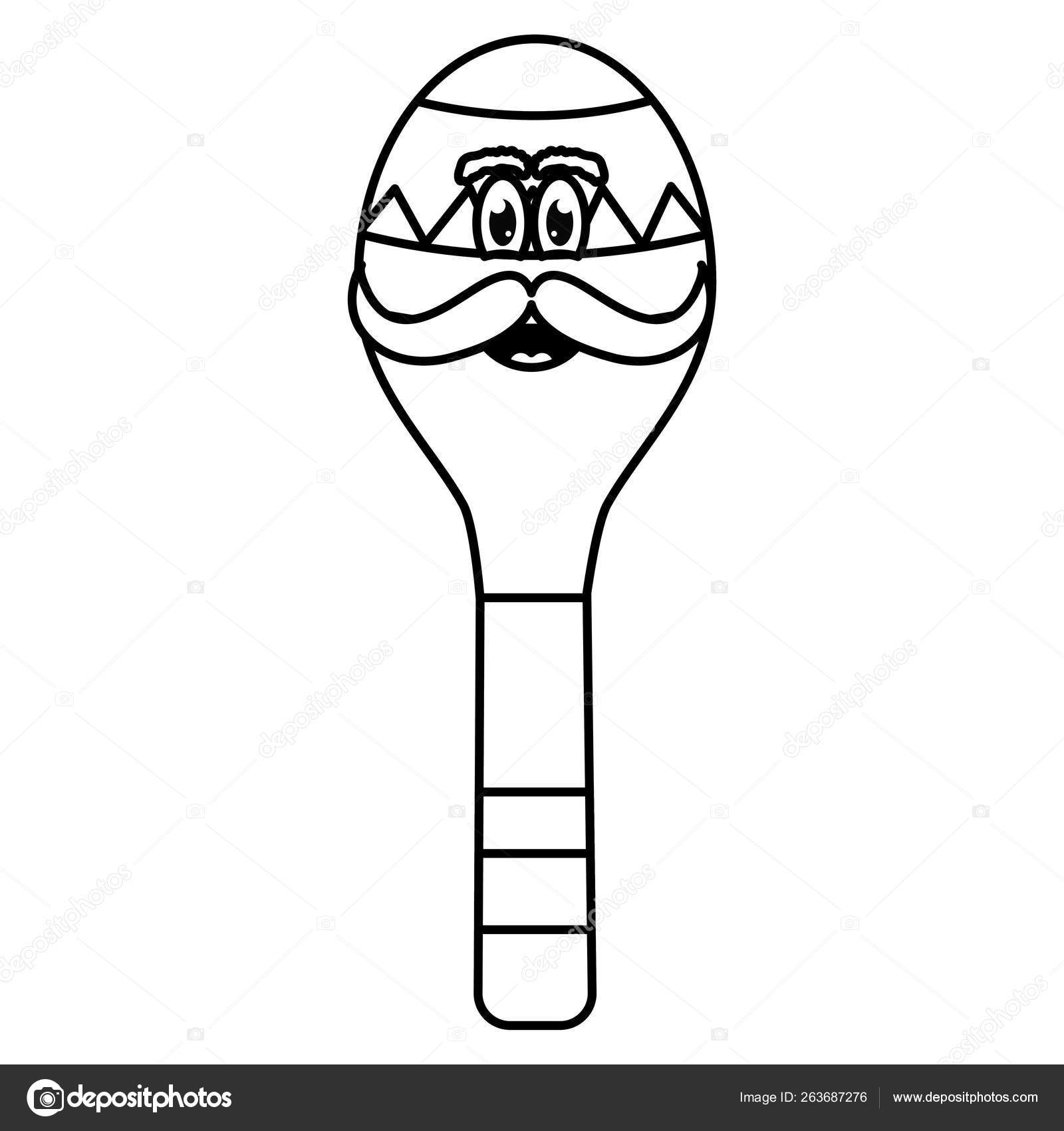 Mexican maraca with mustache character Stock Vector by ©stockgiu 263687276