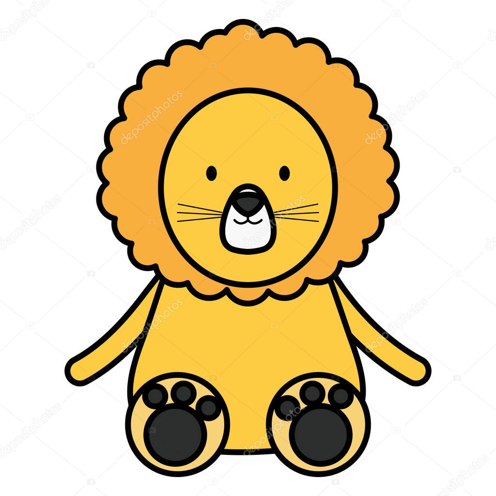 Lindo león carácter infantil Vector de stock por ©stockgiu 263752354
