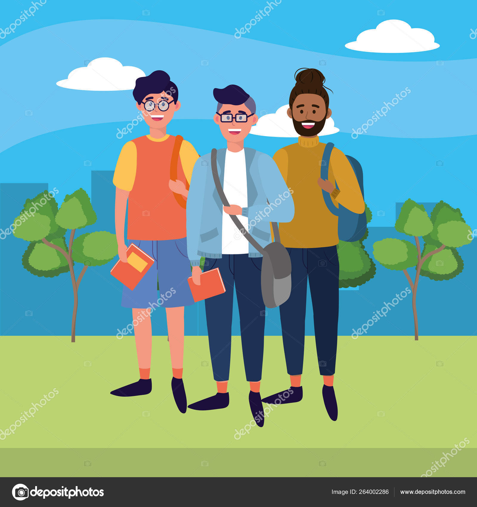 Young people friends cartoon Stock Vector Image by ©stockgiu #264002286