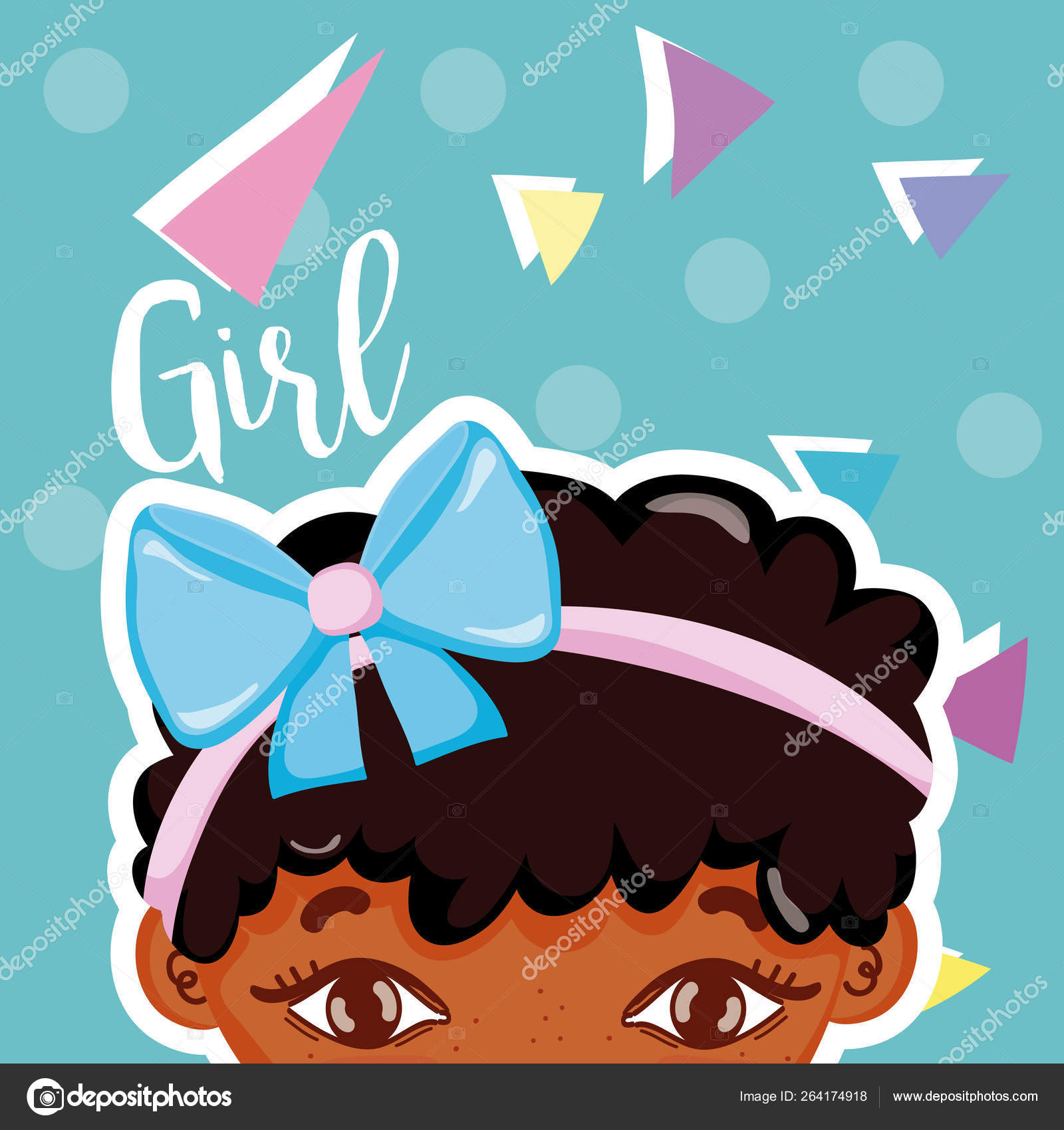 Girl beatiful face Stock Vector by ©stockgiu 264174918