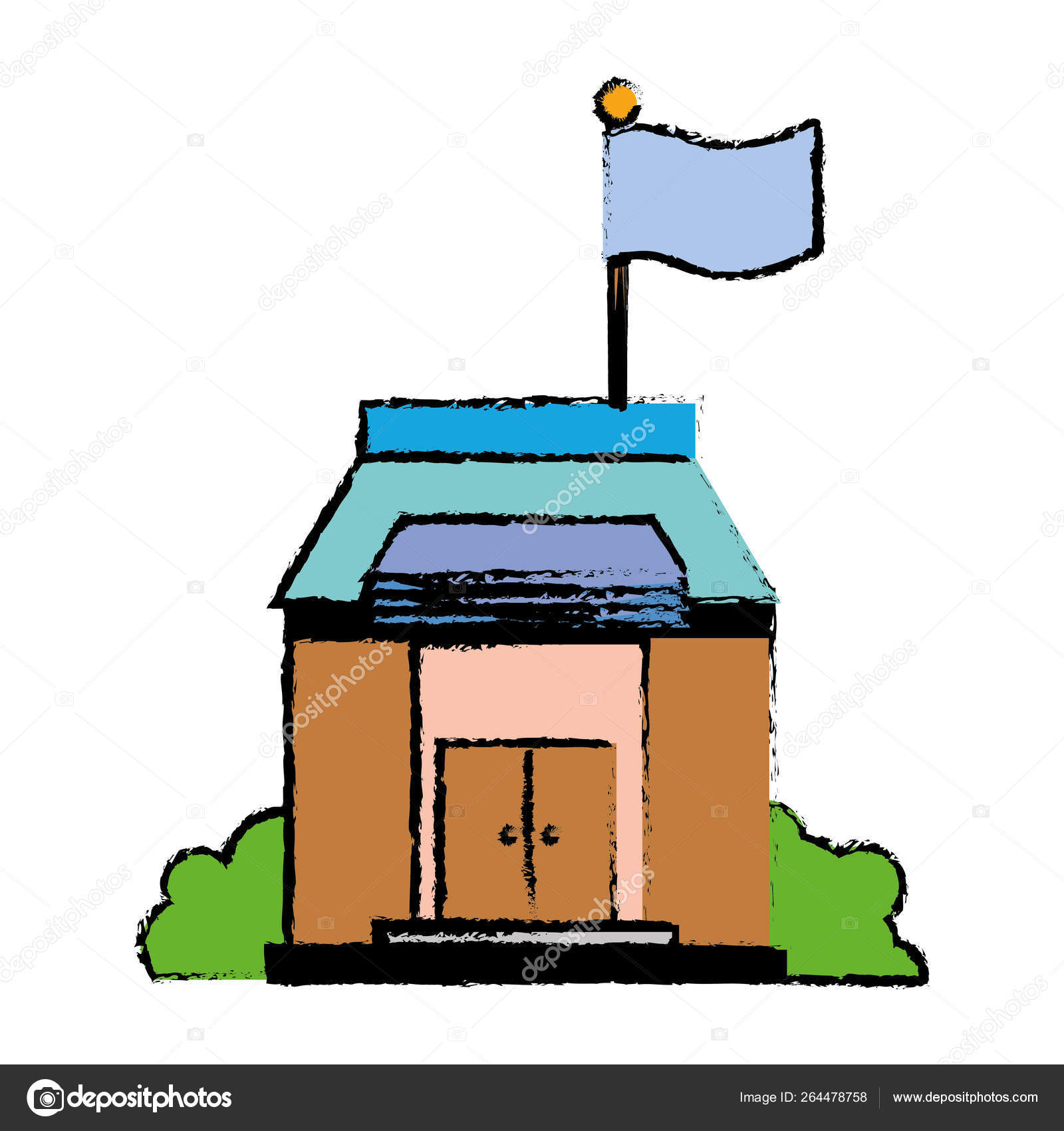 School education with roof and doors design Stock Vector by ©stockgiu ...