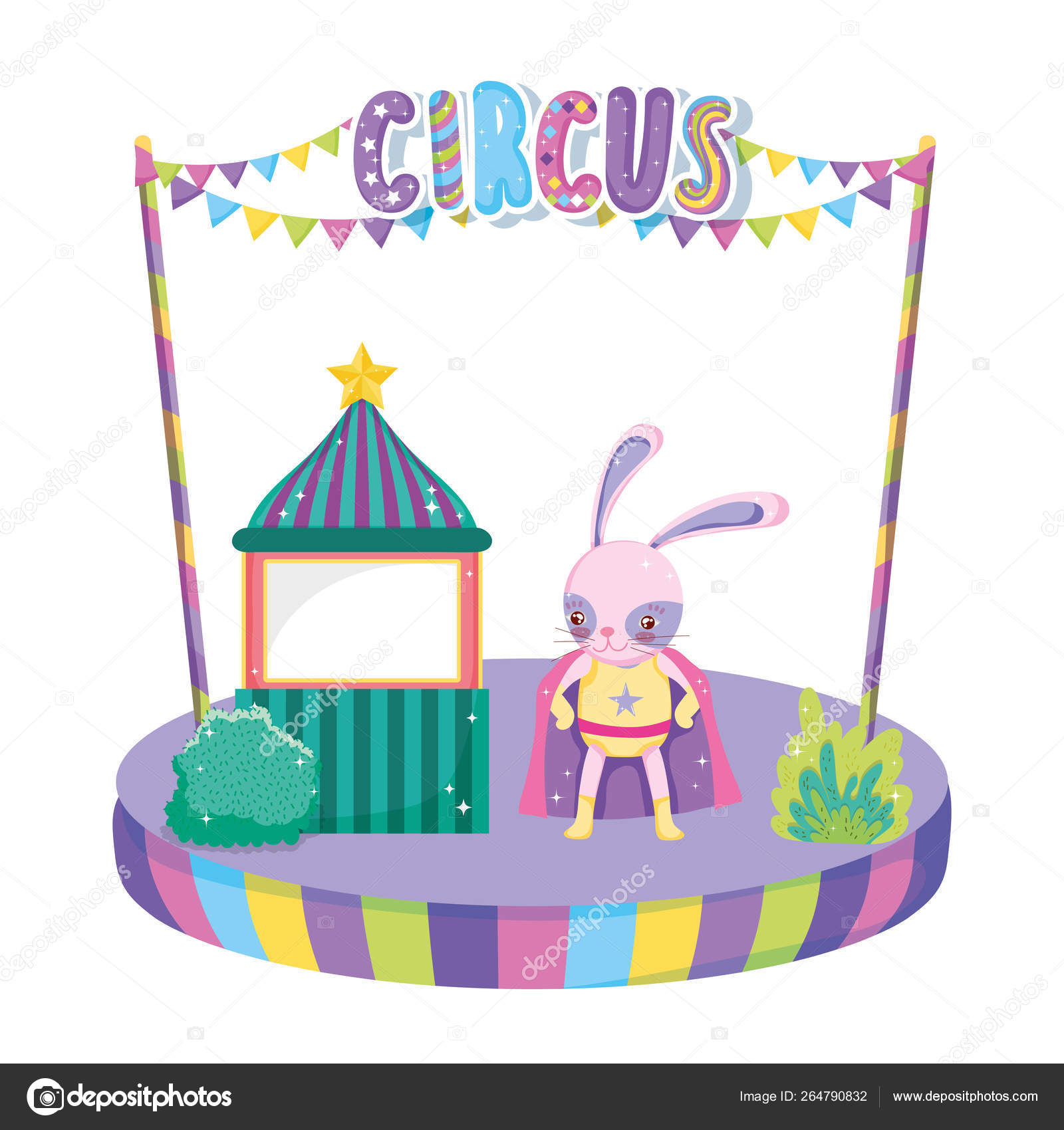 Cute circus rabbit with layer and kiosk Stock Vector by ©stockgiu ...
