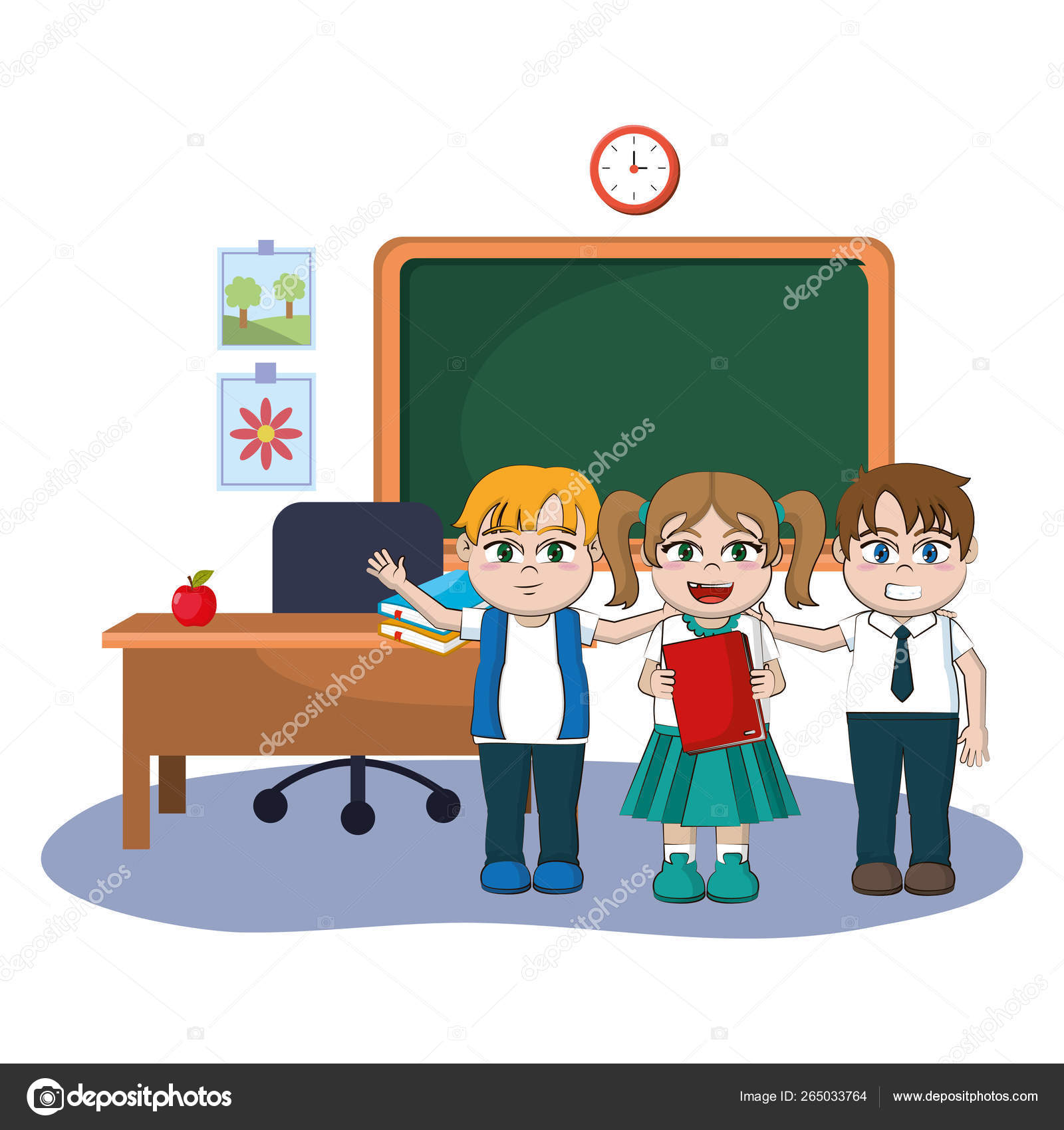 Dibujos animados de la escuela primaria Vector de stock #265033764 de ...