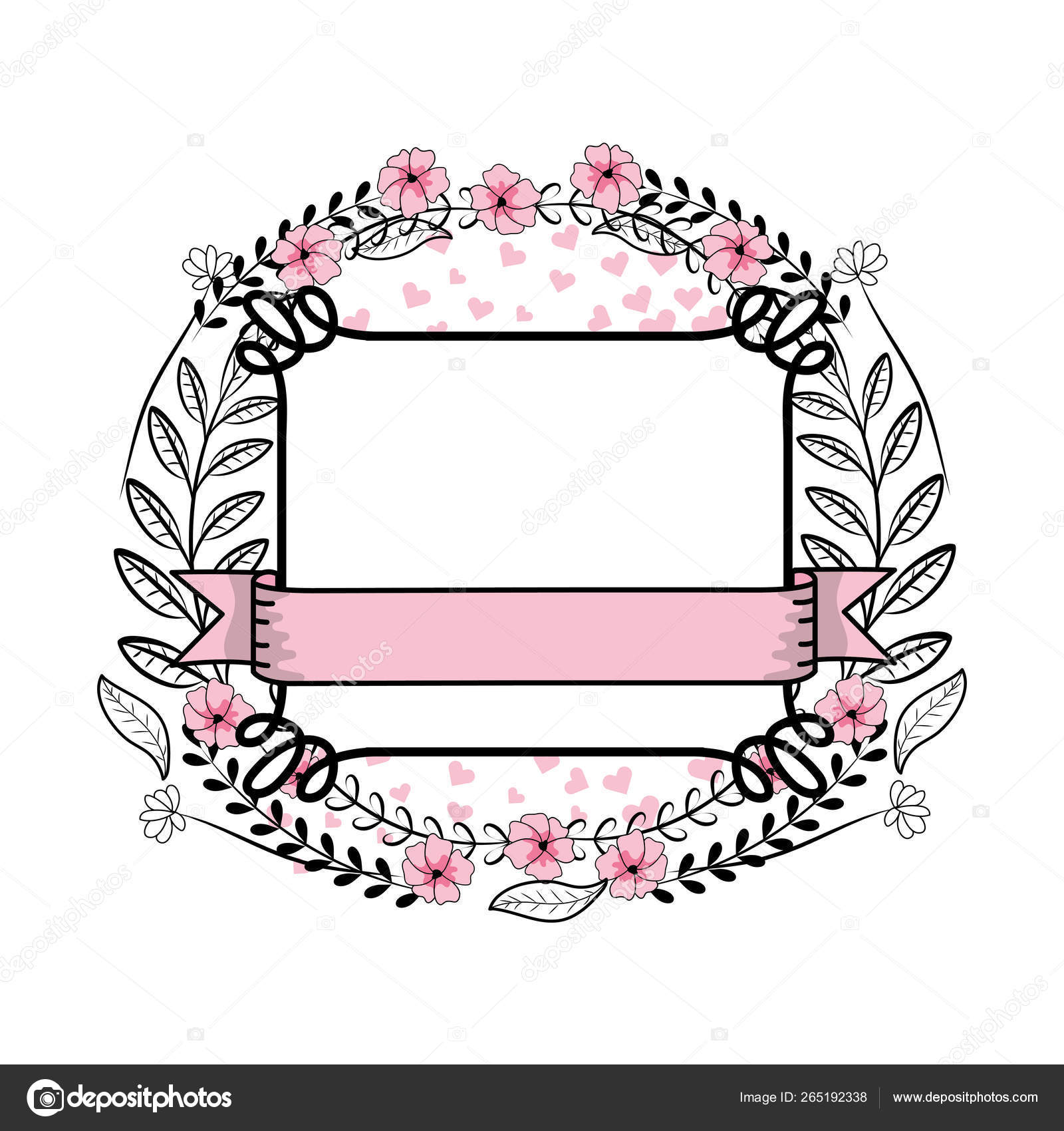 Curvy frame and ribbon Stock Vector by ©stockgiu 265192338