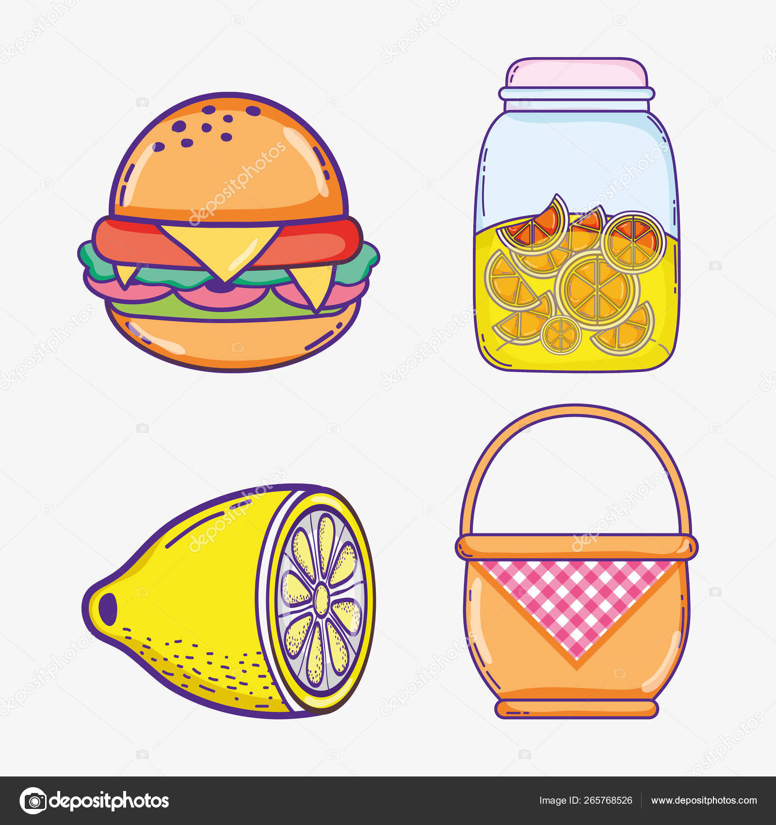 Summer food collection cartoons Stock Vector by ©stockgiu 265768526