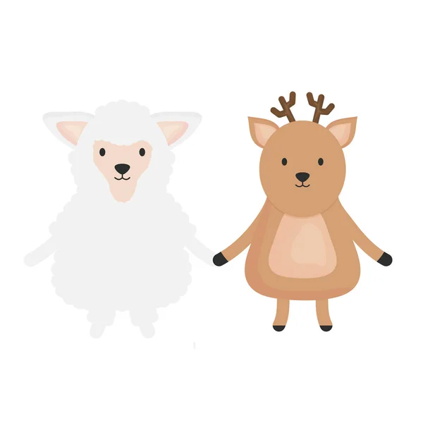 Cute sheep and reindeer childish Stock Vector by ©stockgiu 266260852