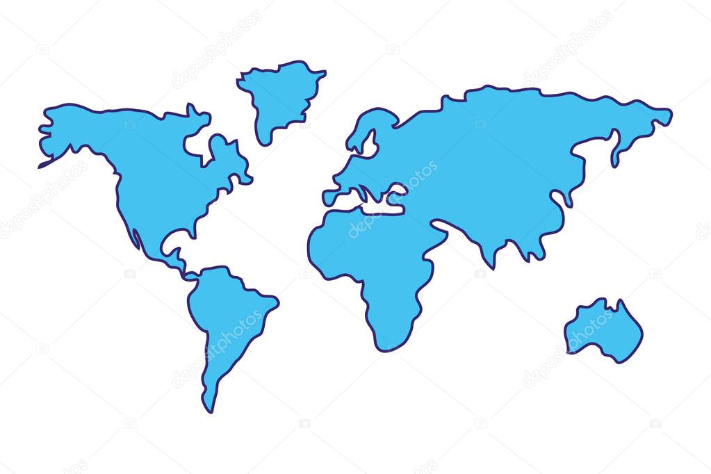 Mapa del mundo de dibujos animados Vector de stock por ©stockgiu 266093024