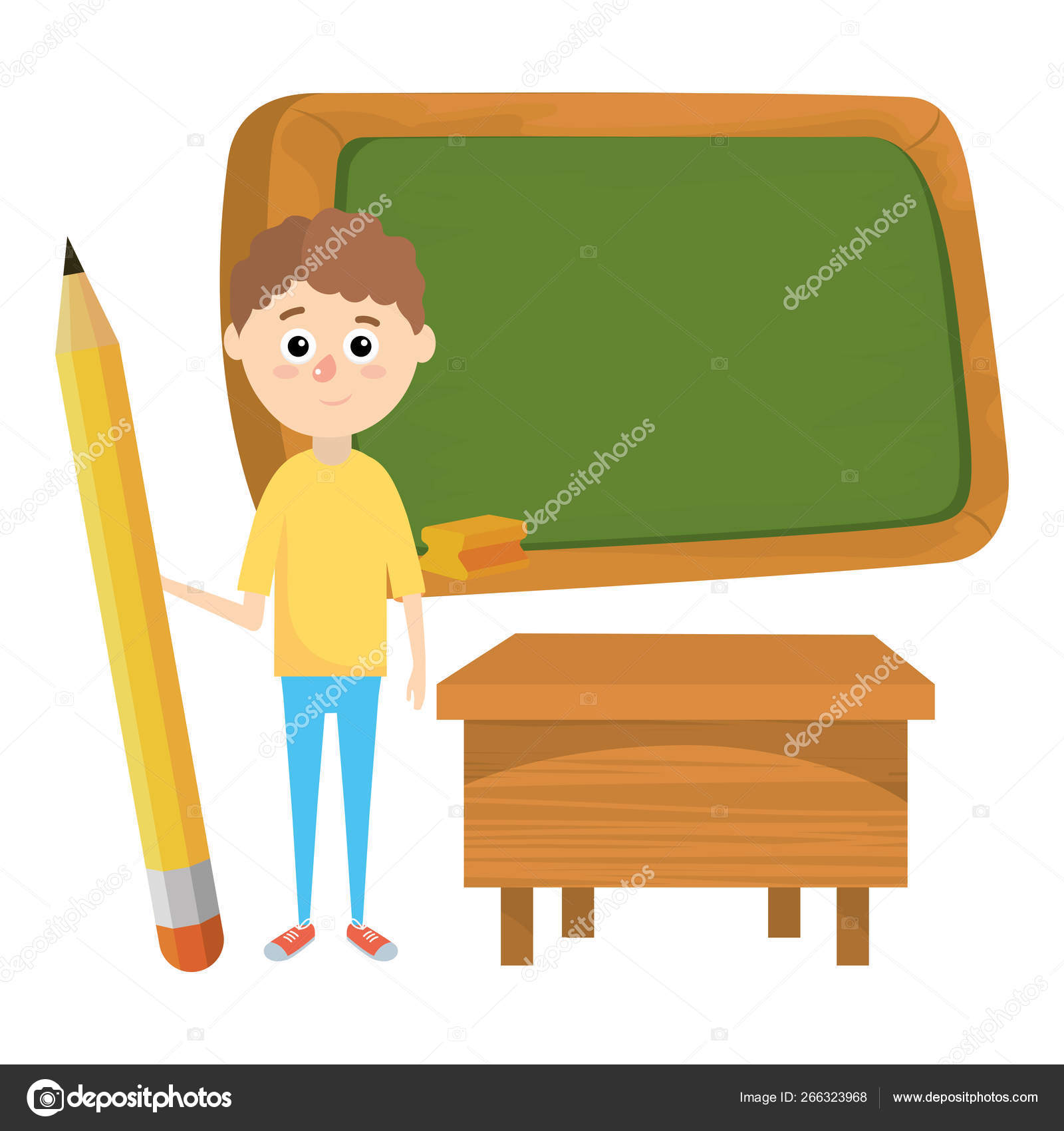 Dibujos animados de la escuela primaria Vector de stock #266323968 de ...