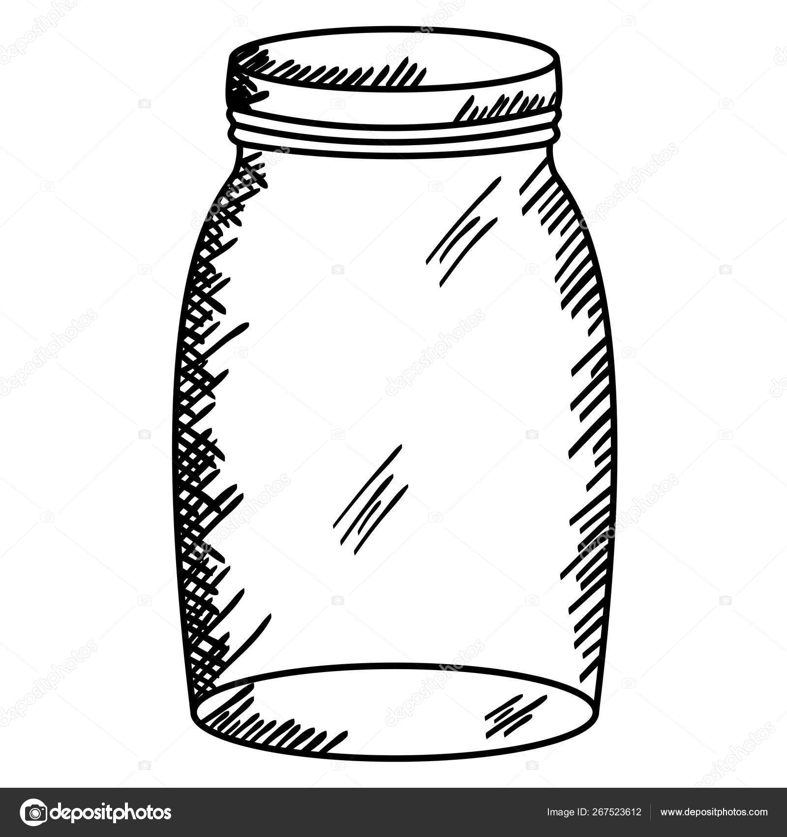 Mason Jar Drawing Black And White