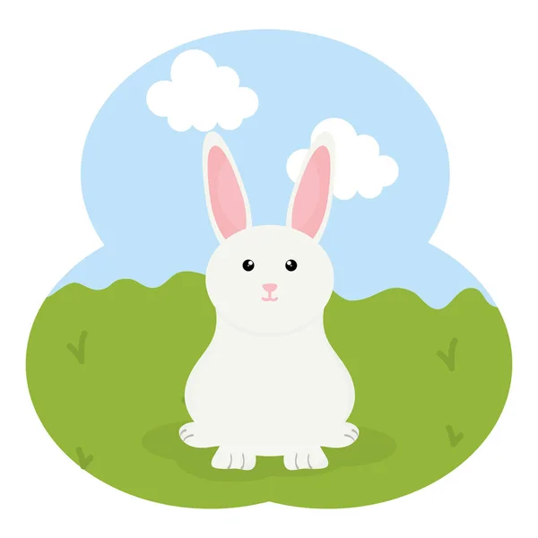 cute little rabbit mascot in the field - Stock Image - Everypixel