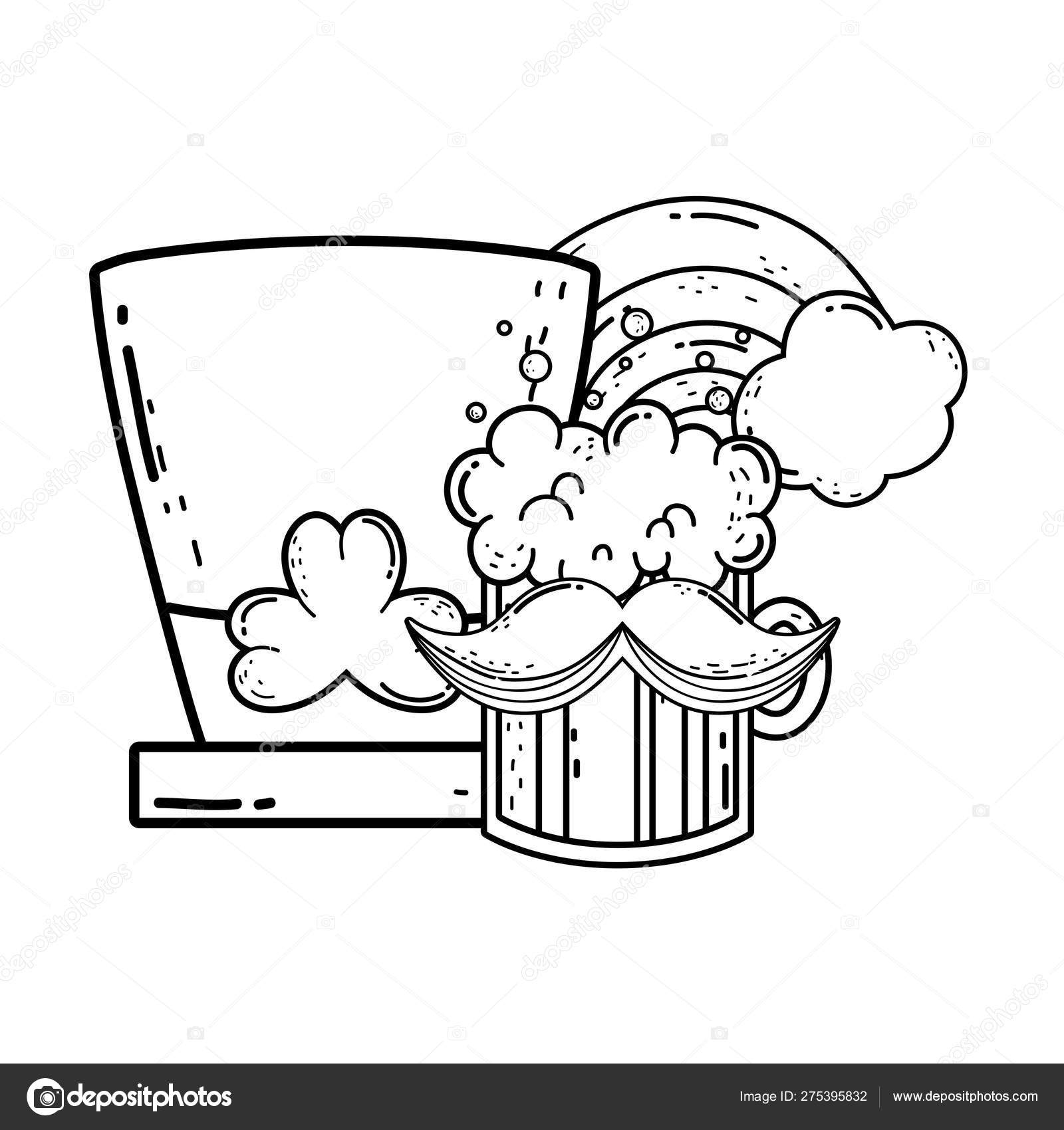 Cute leprechaun hat with beer Stock Vector by ©stockgiu 275395832