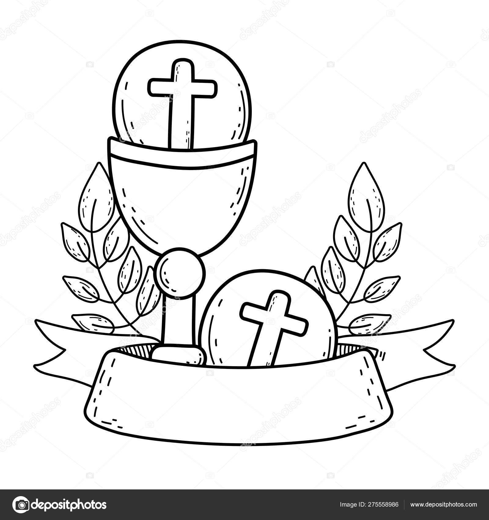 Cáliz sagrado con la primera comunión Vector de stock por ©stockgiu ...