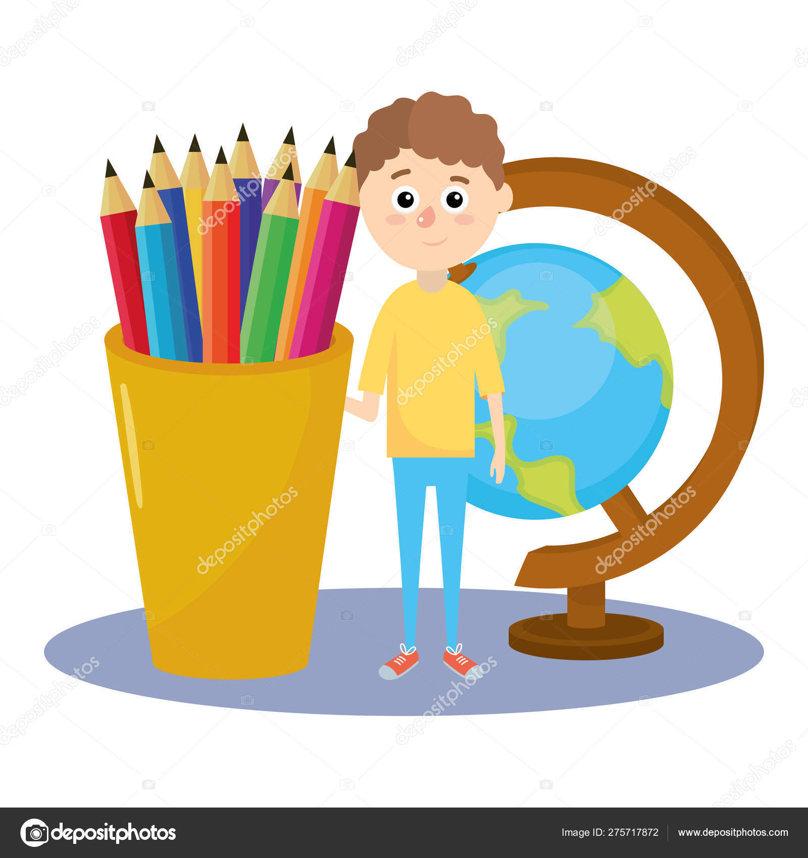 Dibujos animados de la escuela primaria Vector de stock #275717872 de ...