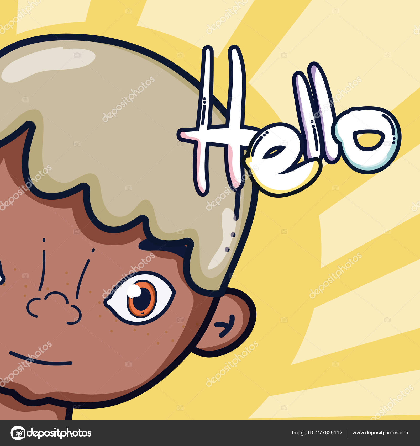 Chico diciendo hola dibujos animados Vector de stock por ©stockgiu ...