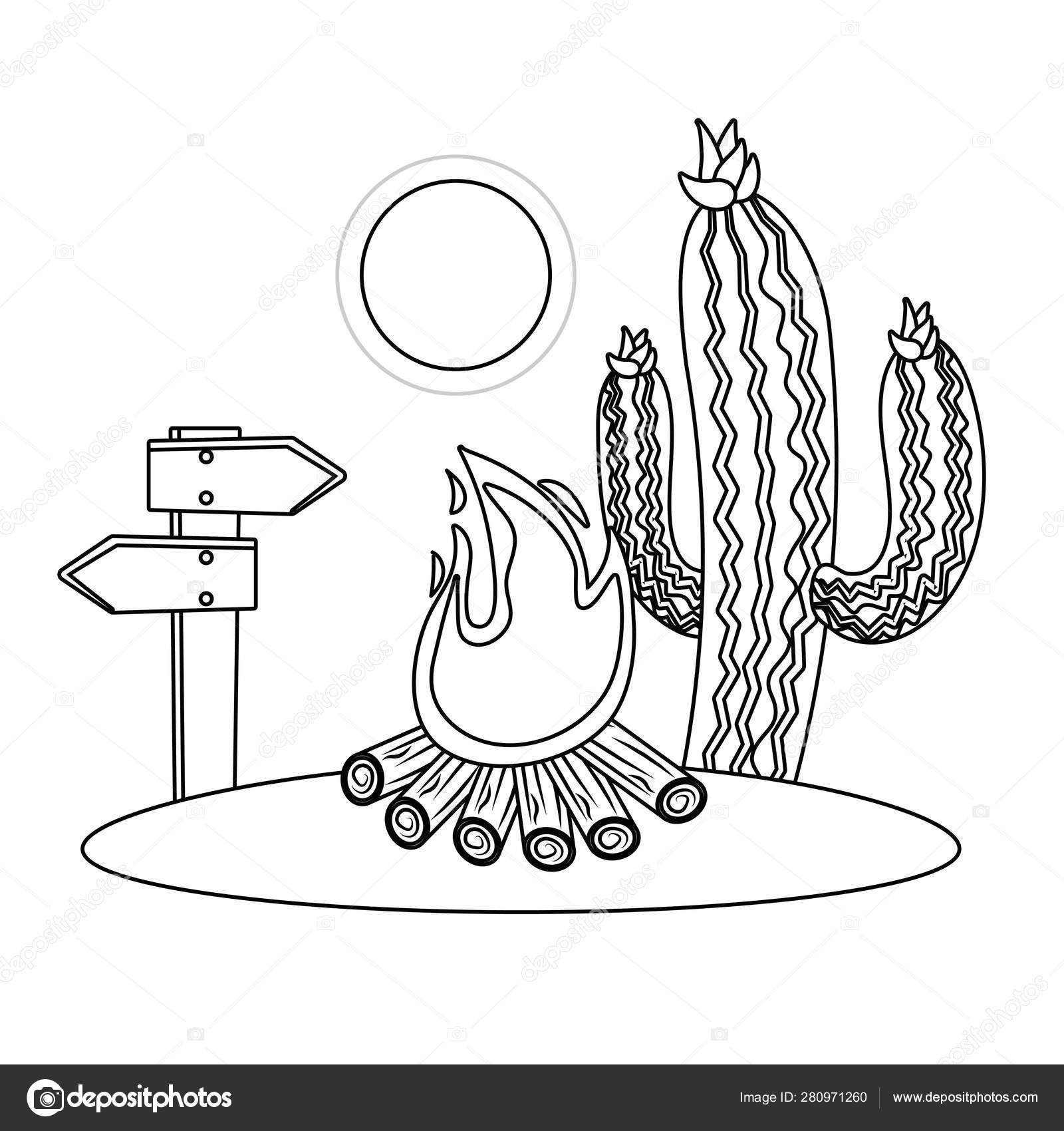 Wood fire cartoon Stock Vector by ©stockgiu 280971260