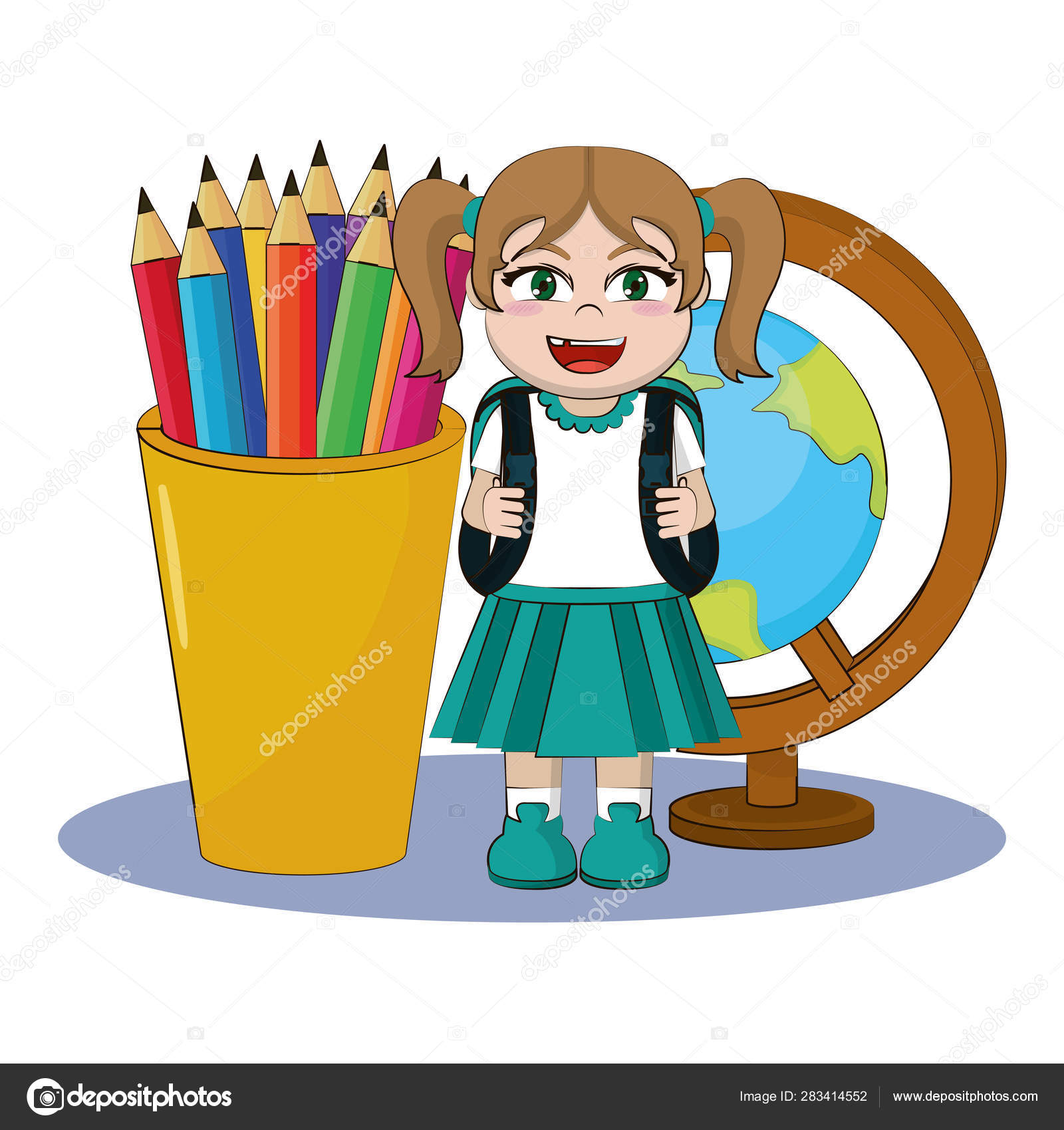 Dibujos animados de la escuela primaria Vector de stock #283414552 de ...