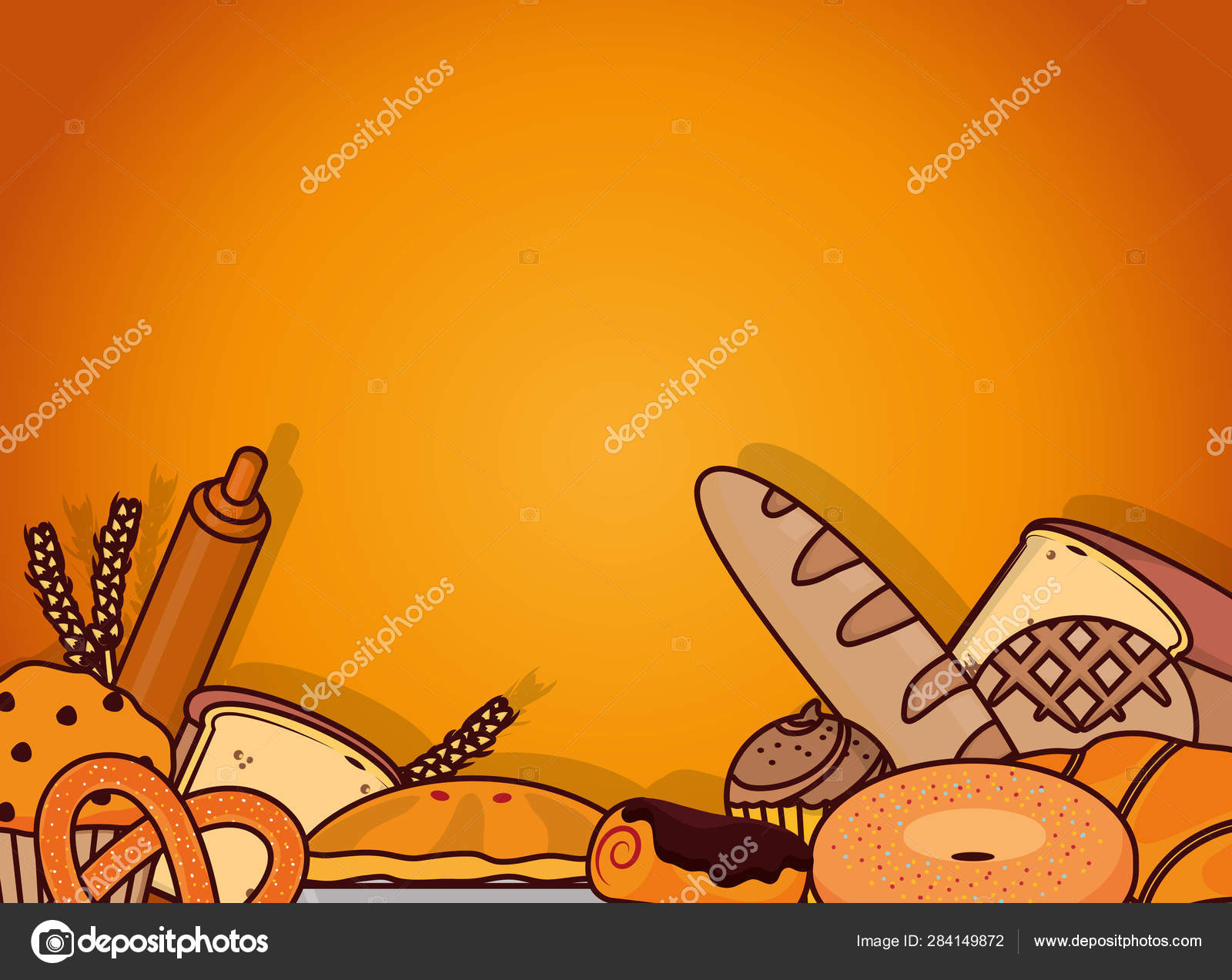 Delicious bakery cartoon Stock Illustration by ©stockgiu #284149872