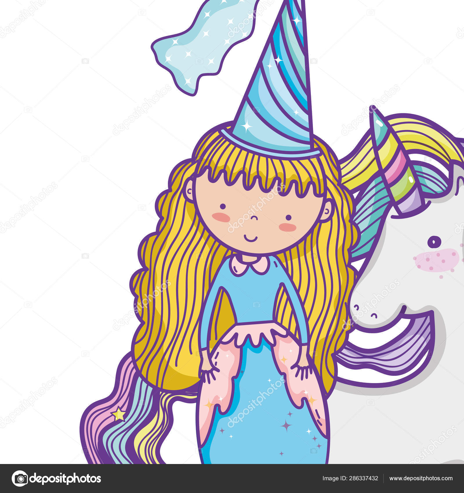 Cute magic princess cartoon Stock Illustration by ©stockgiu #286337432