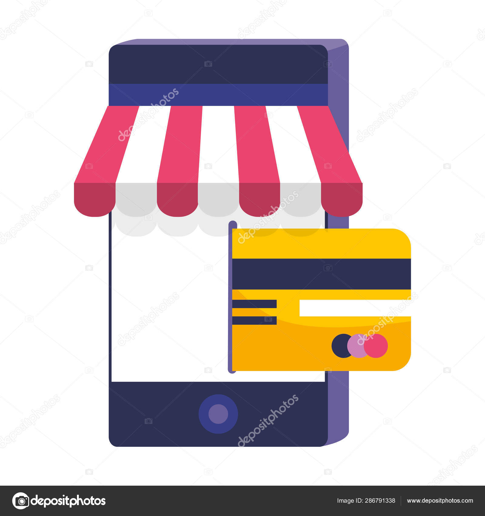 Smartphone and store icon design vector illustration Stock Vector Image ...