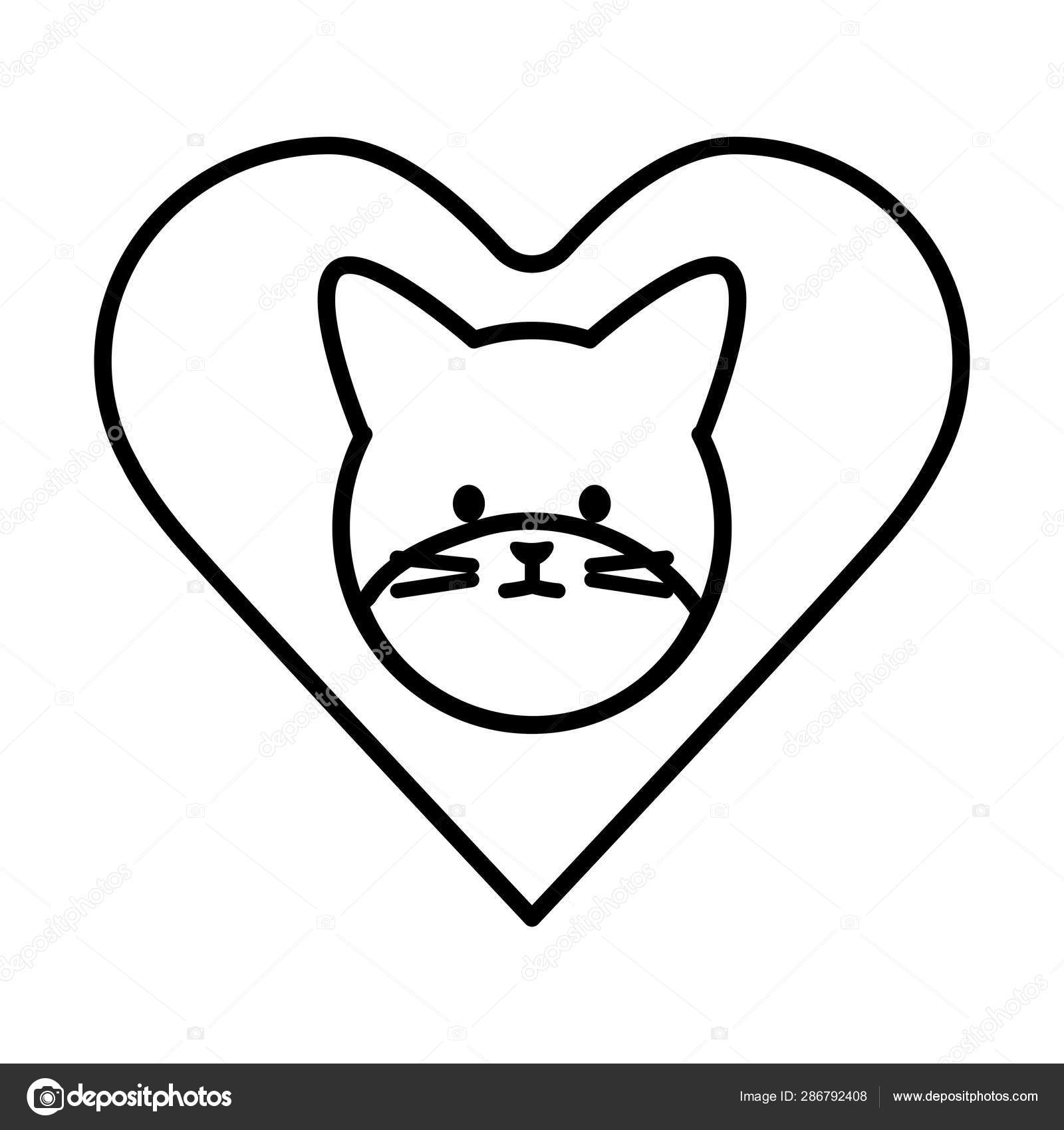 Lindo gatos mascotas adorable con corazón Vector de stock por ©stockgiu ...