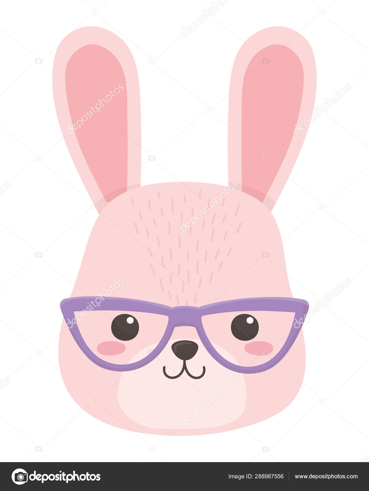 Rabbit cartoon with glasses design Stock Vector by ©stockgiu 288987556