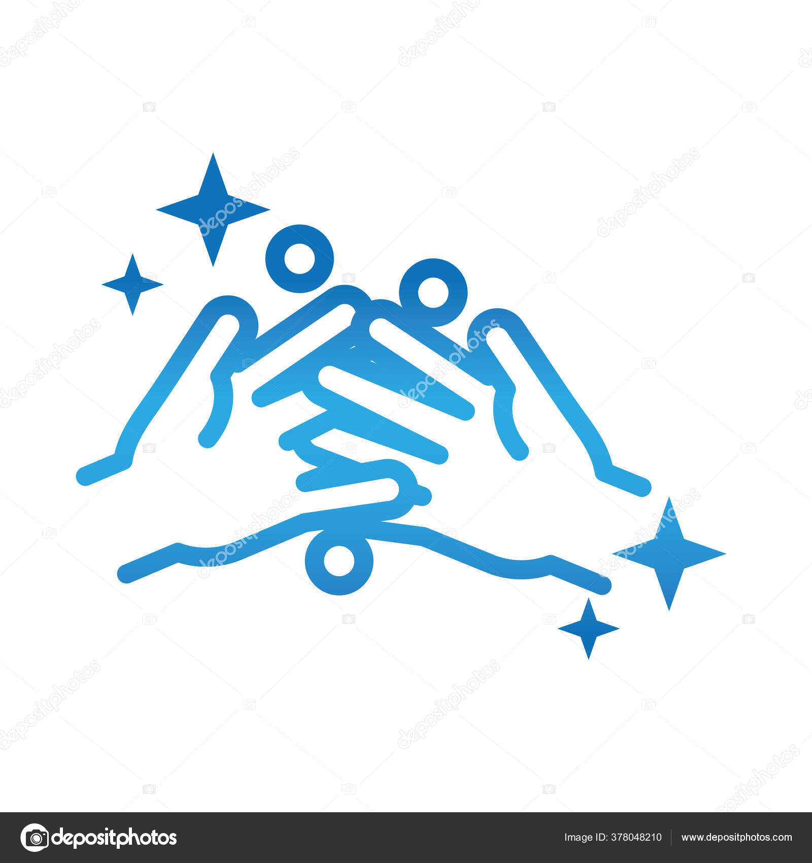 Personal hand hygiene, rub hands together, disease prevention and ...