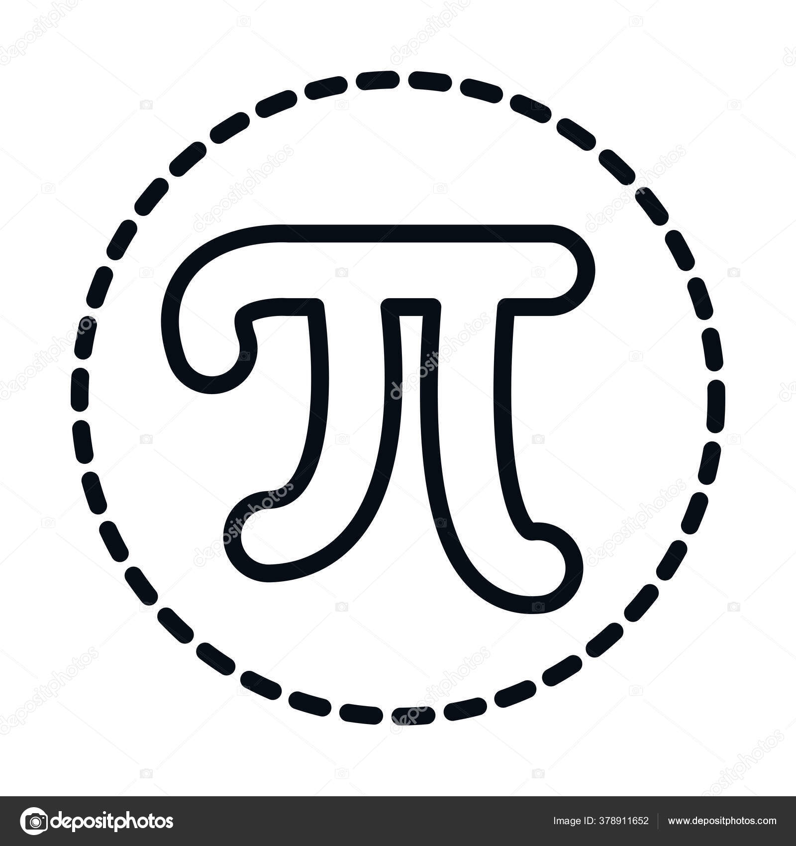Matemáticas educación escuela ciencia pi símbolo línea e icono de ...