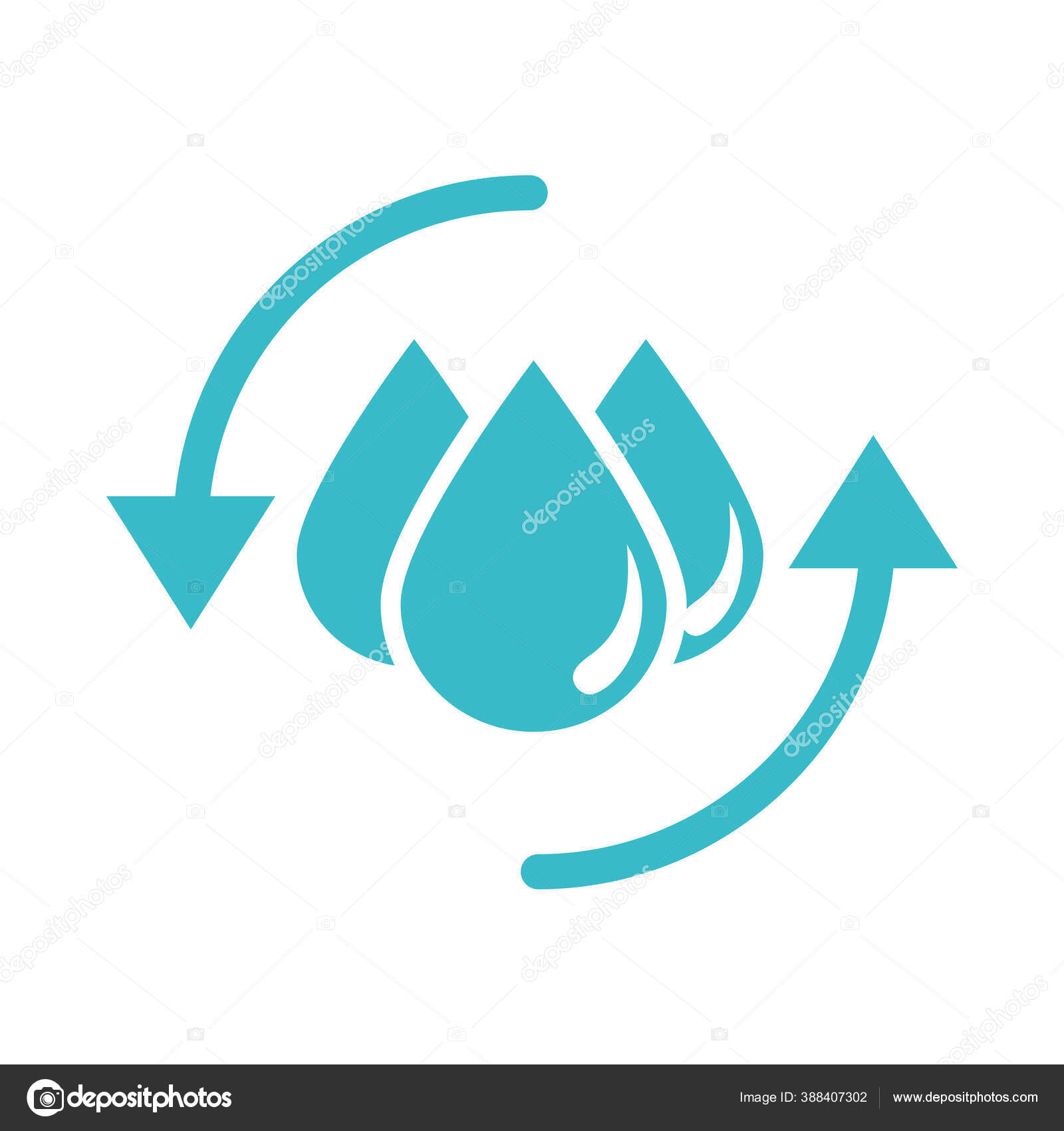 Save water drops nature liquid blue silhouette style icon Stock Vector ...