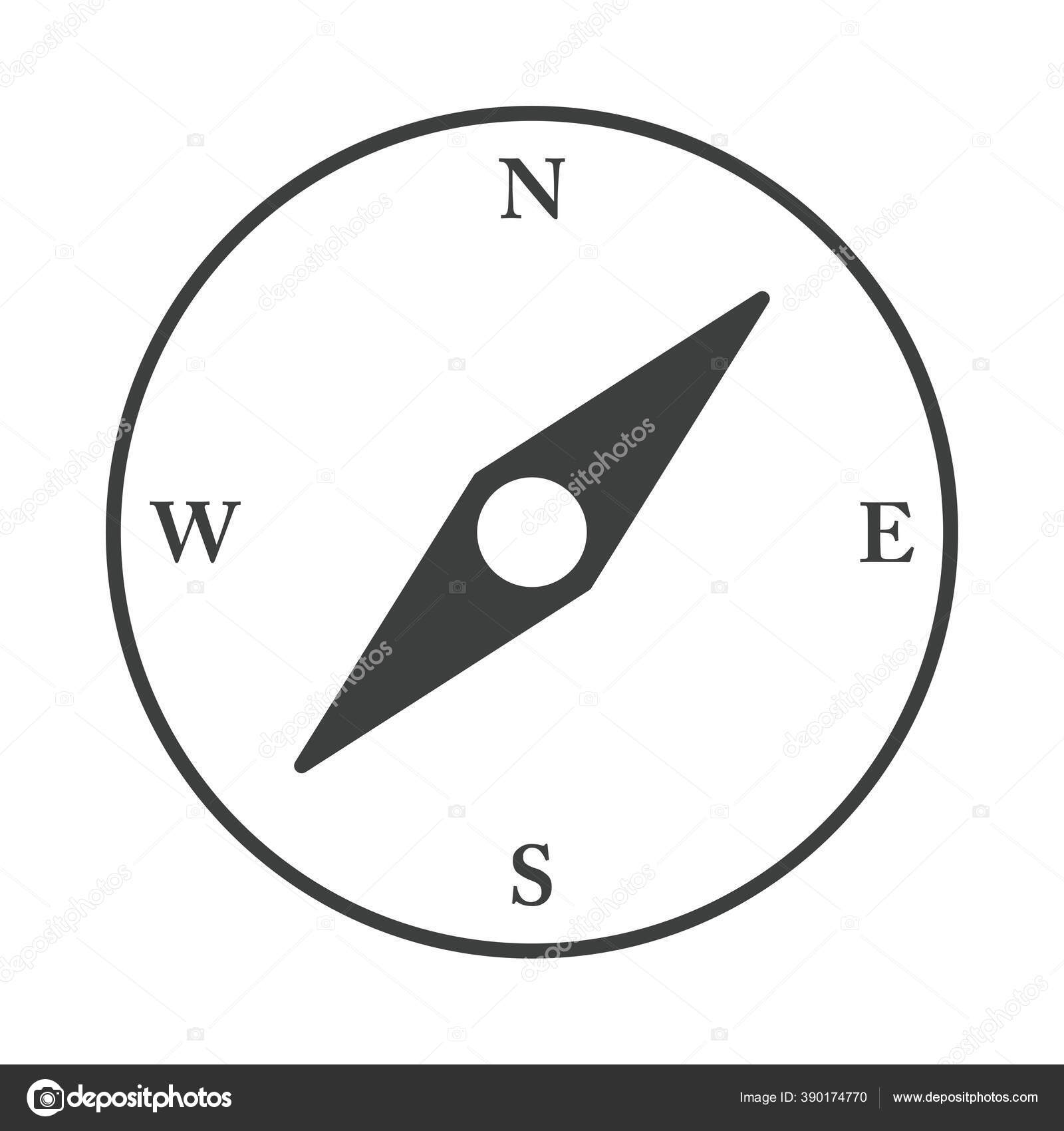 Compass rose navigation cartography geography line design icon Stock ...