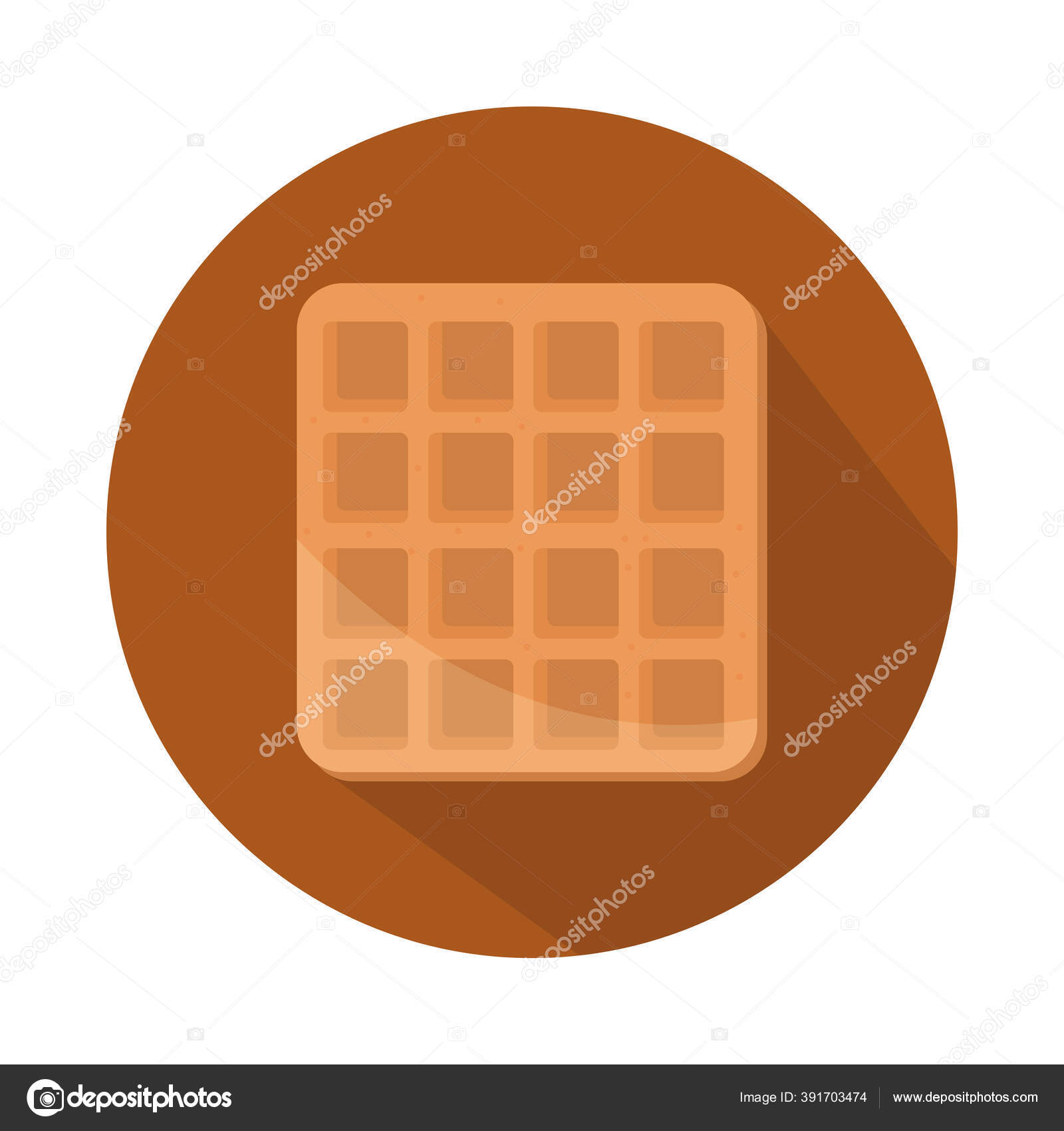 Bread waffle dessert menu bakery food product block and flat icon Stock ...