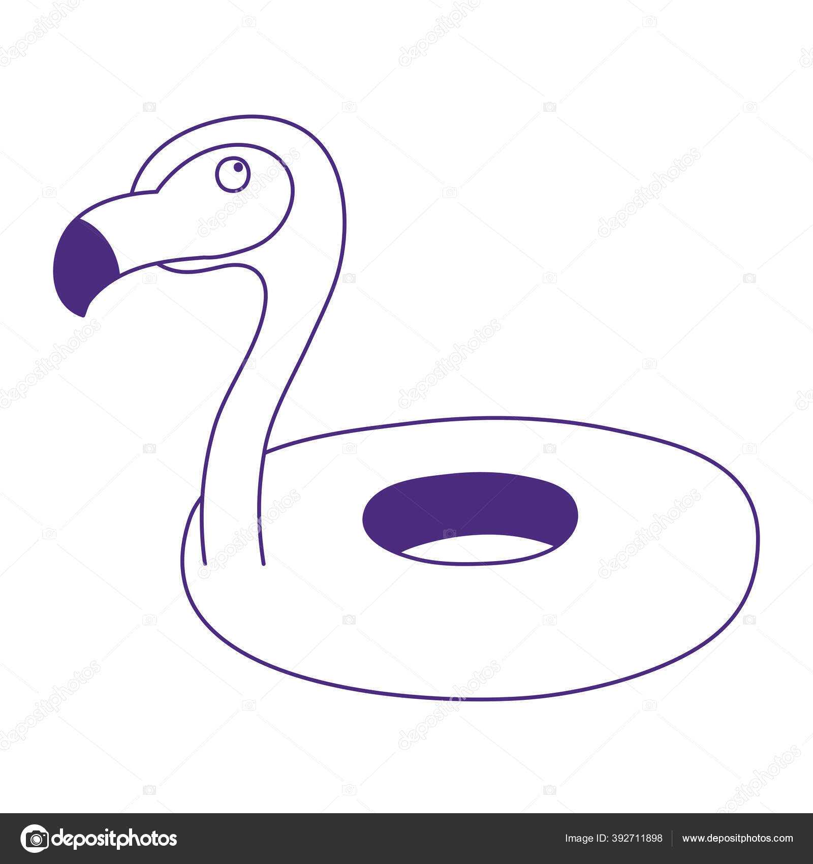 Flamingo shaped float cartoon isolated design icon white background ...