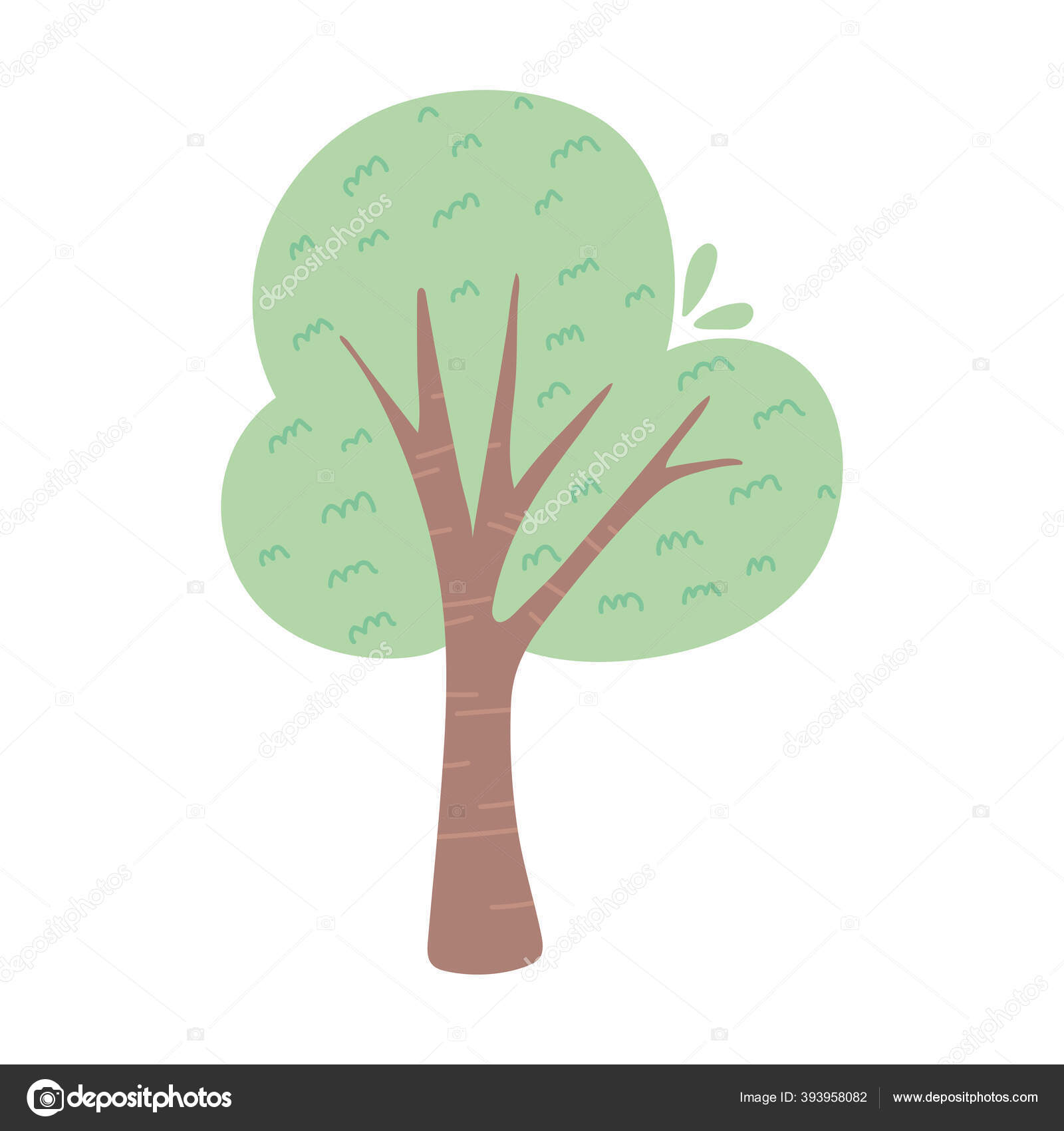 Greenery tree foliage botanical cartoon isolated icon design Stock ...