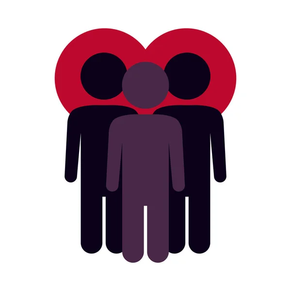 Group people love heart teamwork care linear style icon Stock Vector by ...