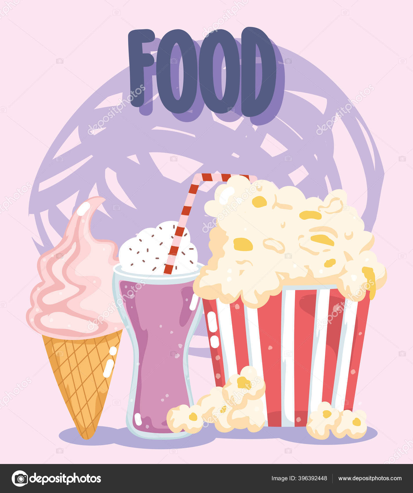 Menú de comida rápida restaurante malsano palomitas de maíz helado y ...