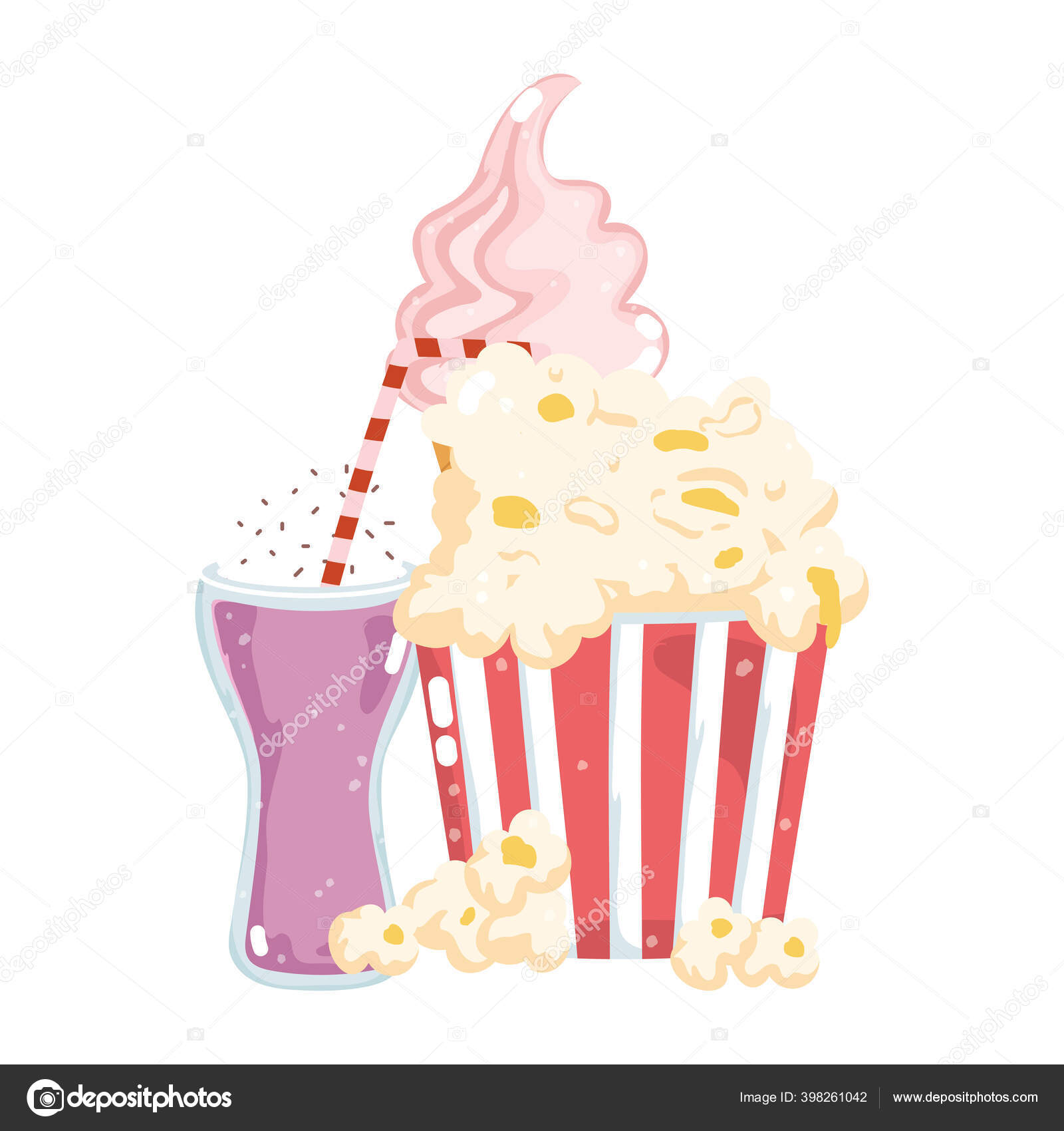 Menú de comida rápida restaurante malsano palomitas de maíz helado y ...