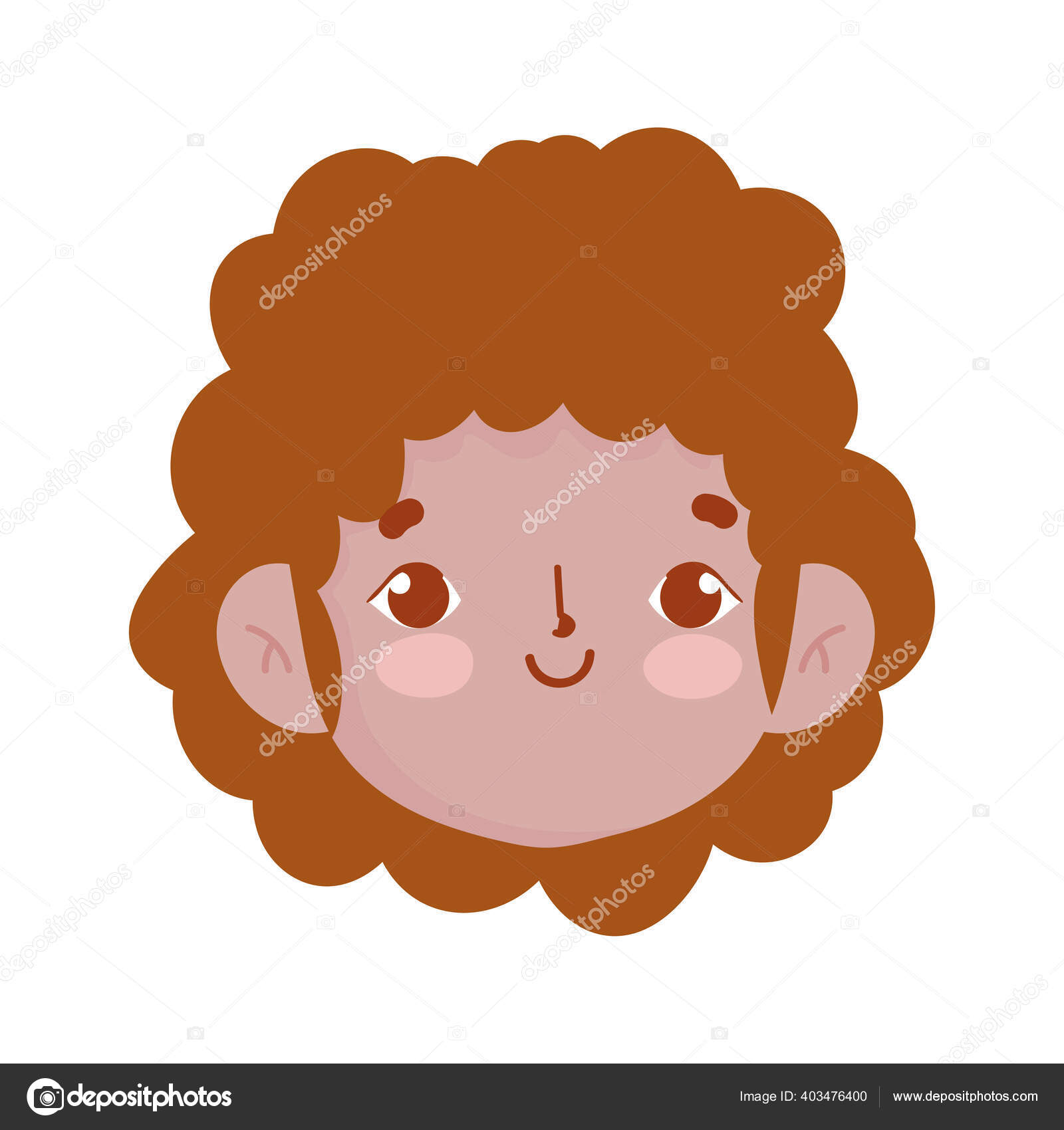 Caricatura avatar cara chico sonriendo expresión aislado icono Vector ...