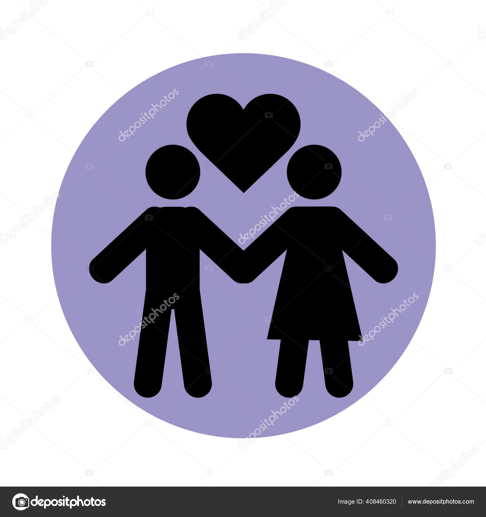 Together Relationship Friendly Romantic Pictogram Couple Holds Hands