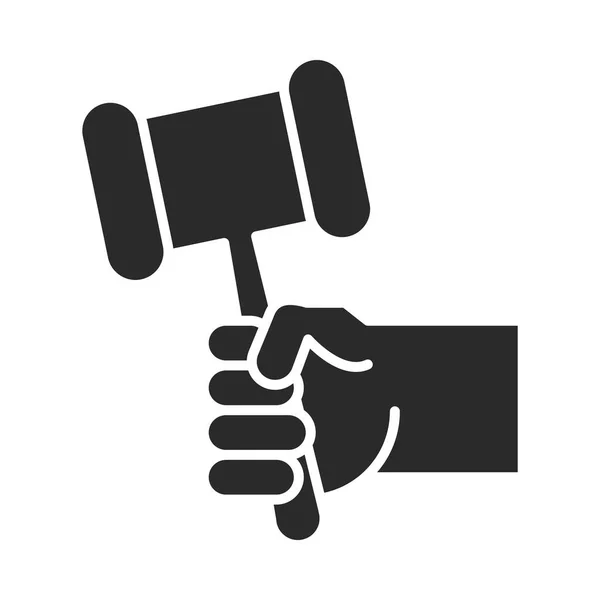 Human Rights Raised His Hands In A Fist With A Hammer Of Justice Stock