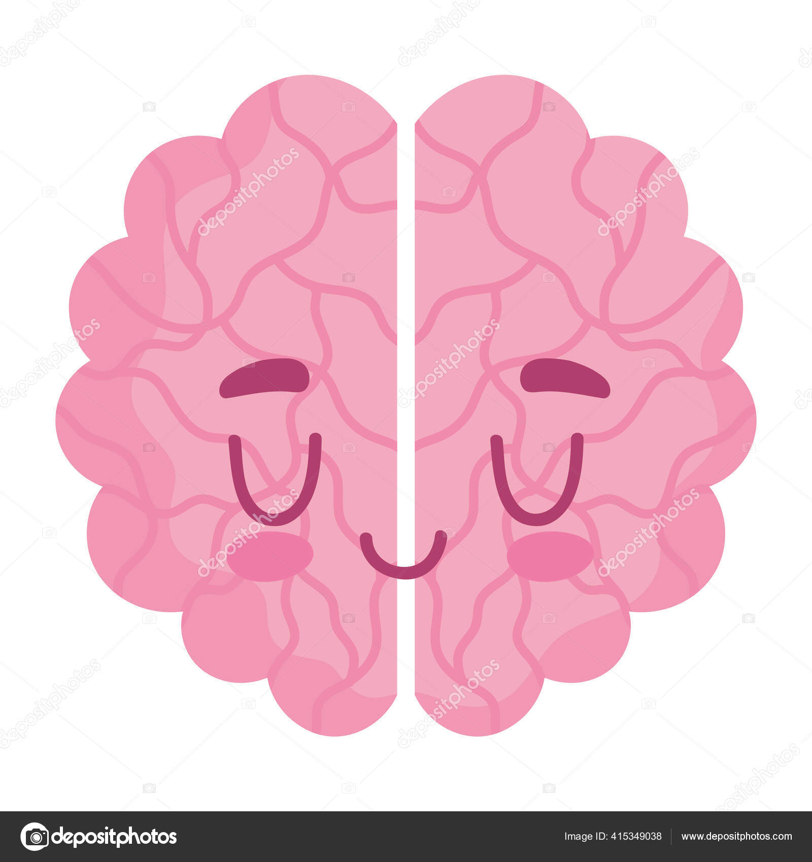 Pink Brain Drawing