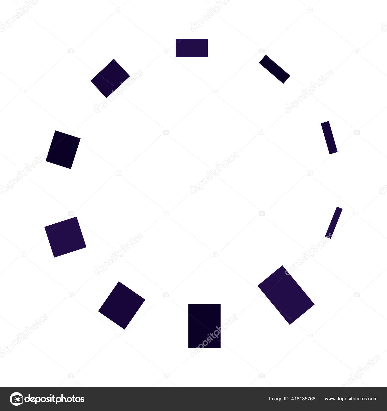 Cuadrados en forma de círculo aislado fondo blanco Vector de stock ...