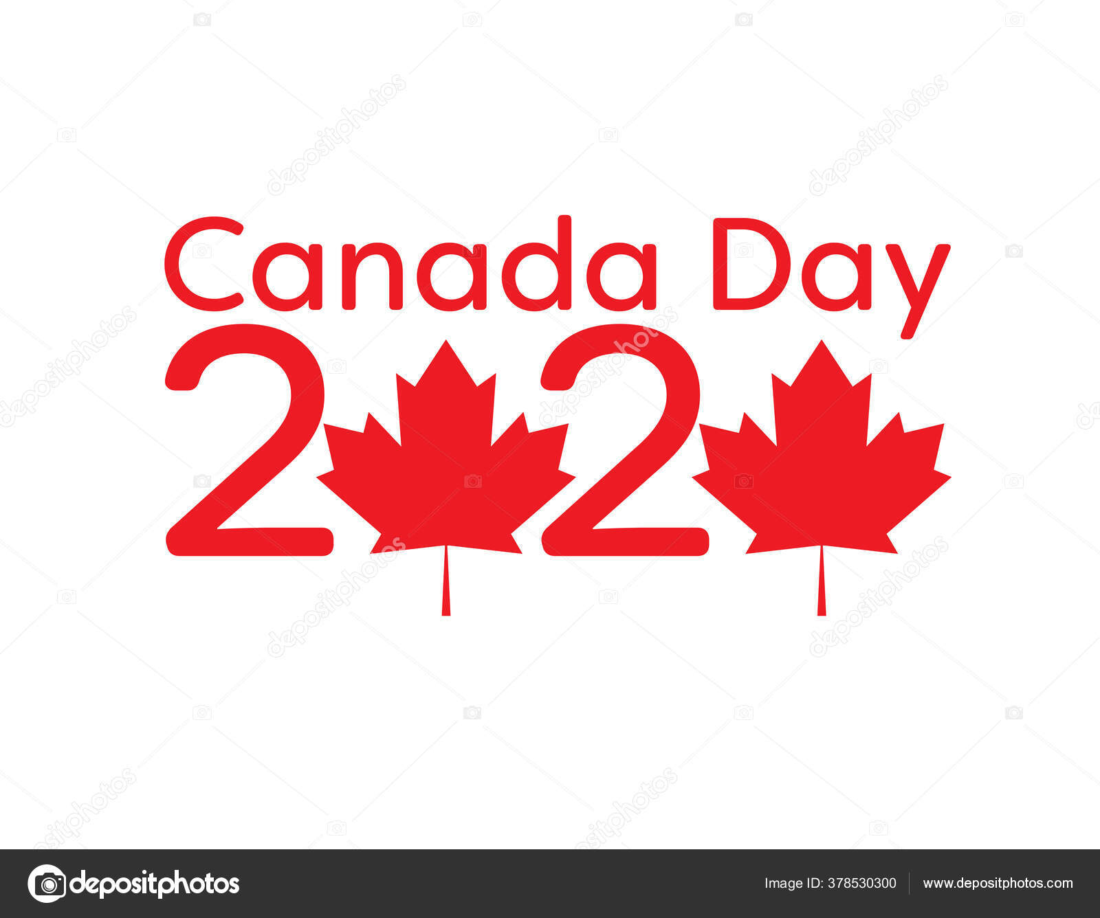 Canada Day 2020 Logo Red Maple Leaves White Background Stock Vector by ...