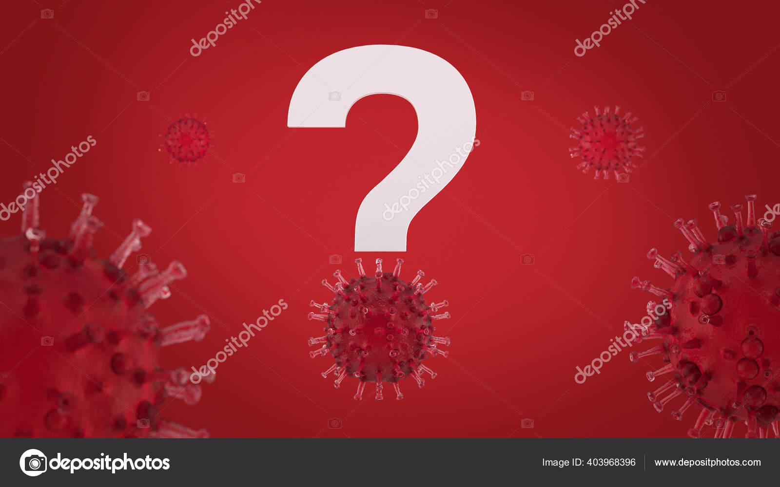 Question Mark Surrounded Red Viruses Studio Background Rendering Stock ...