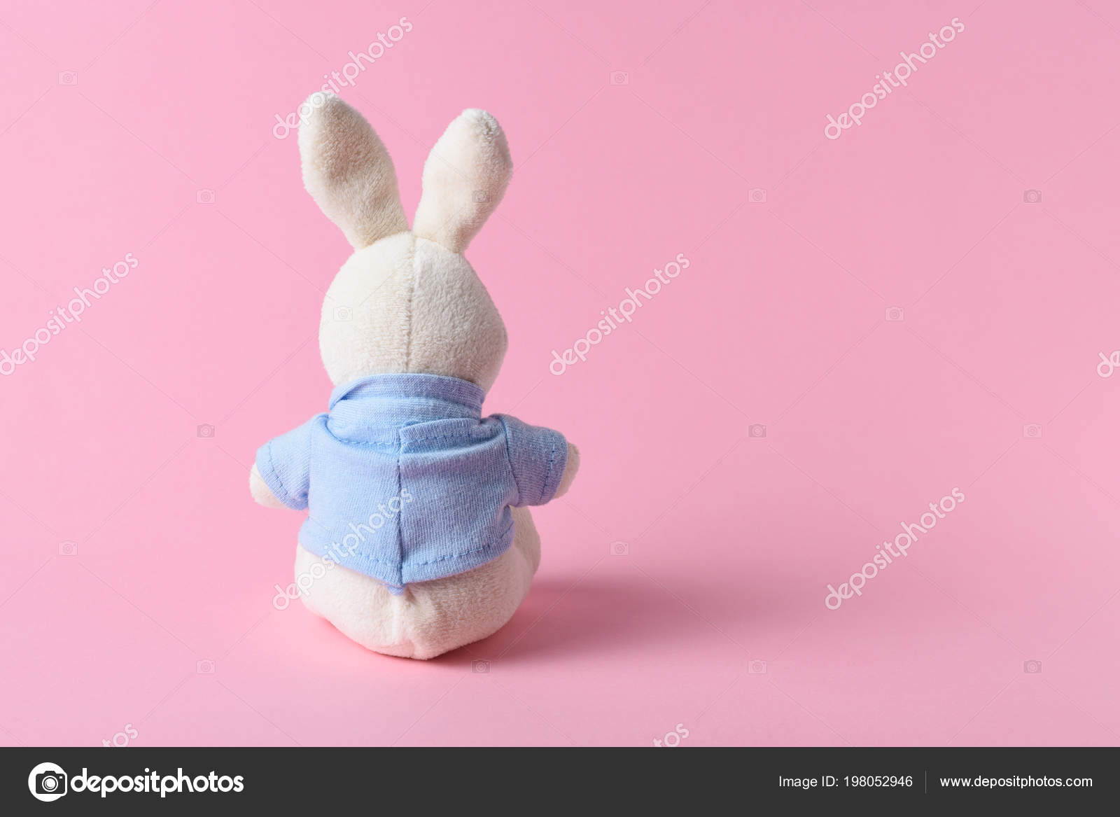 White Rabbit Doll Pink Background Minimal Concept Stock Photo by ...