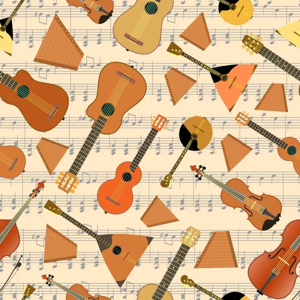 Musical Instruments Seamless Pattern Background Stock Vector Image by ...