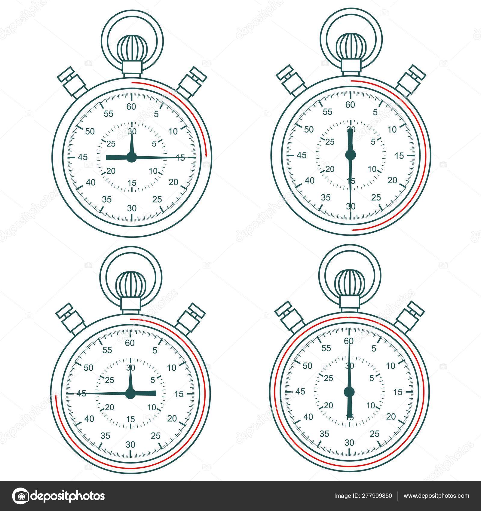 Old arrow stopwatch. On a white background. Stock Vector Image by ...