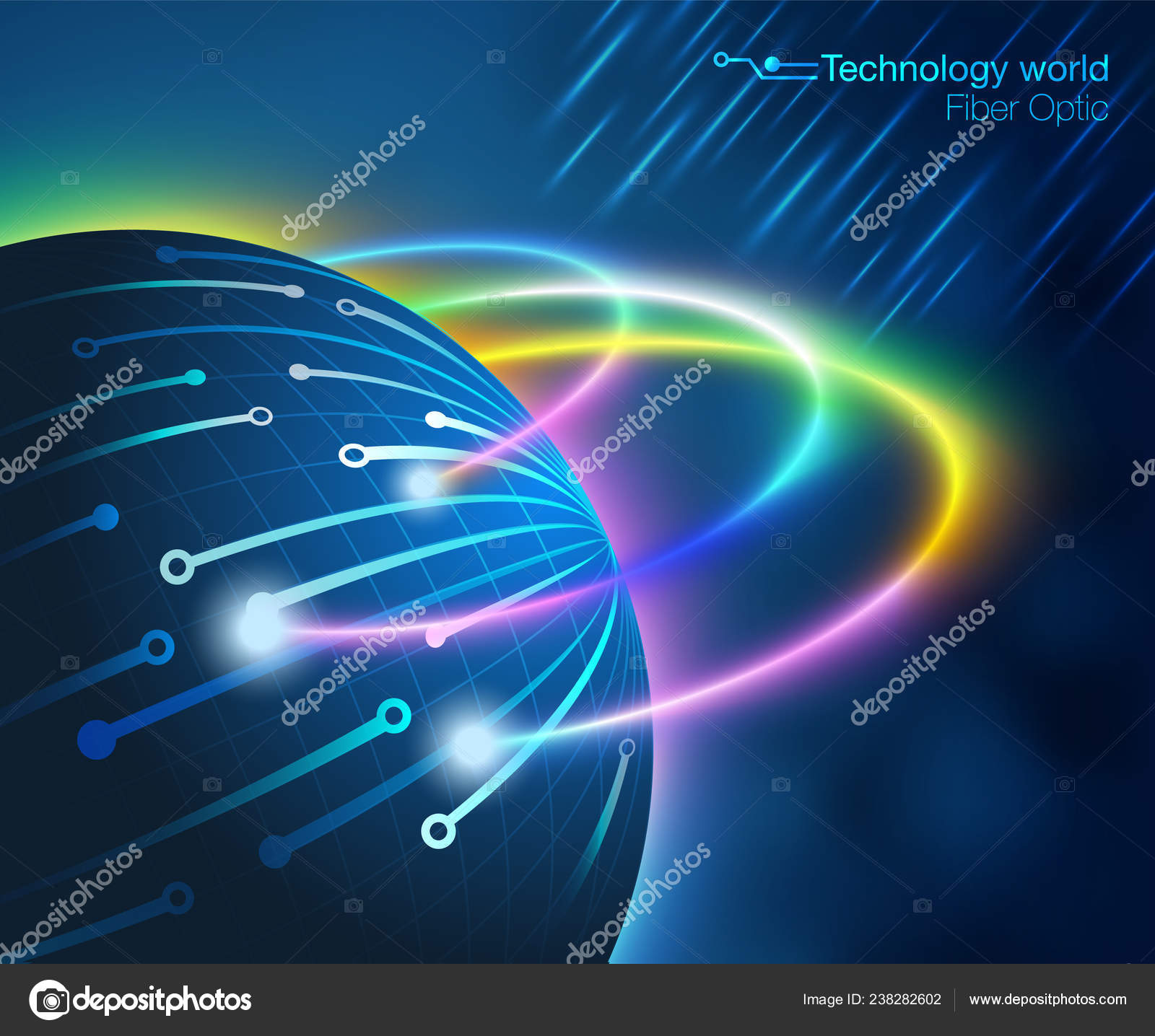 Global Fiber Optic Technology Background Communicates High Speed World ...