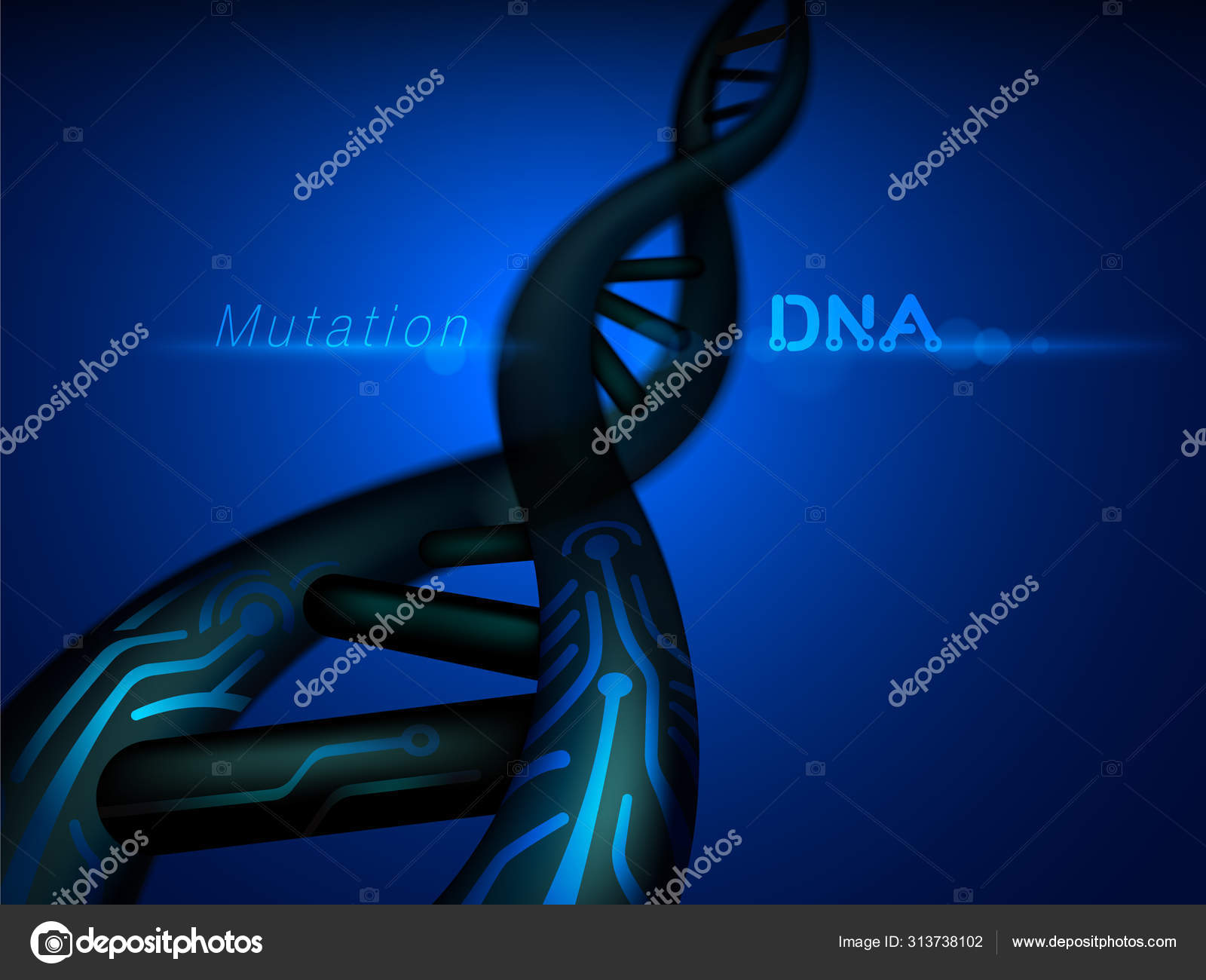 Digital Dna Mutation Structure Stock Vector Image by ©VectorMan2017 ...